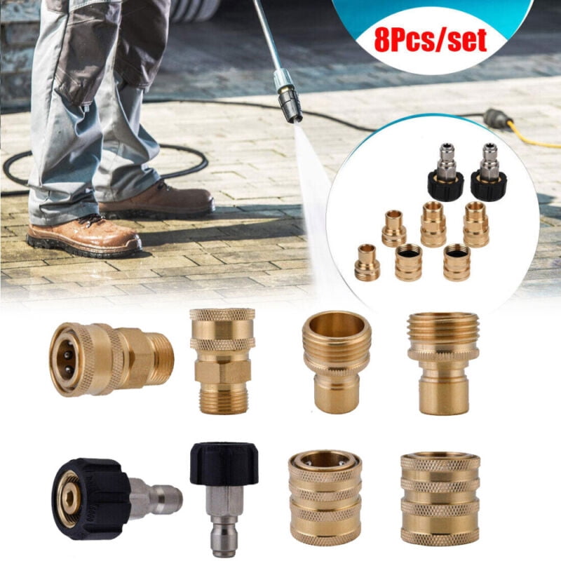 Pressure Washer Adapter Set, Quick Disconnect Kit, M22 Swivel to 3/8 ...