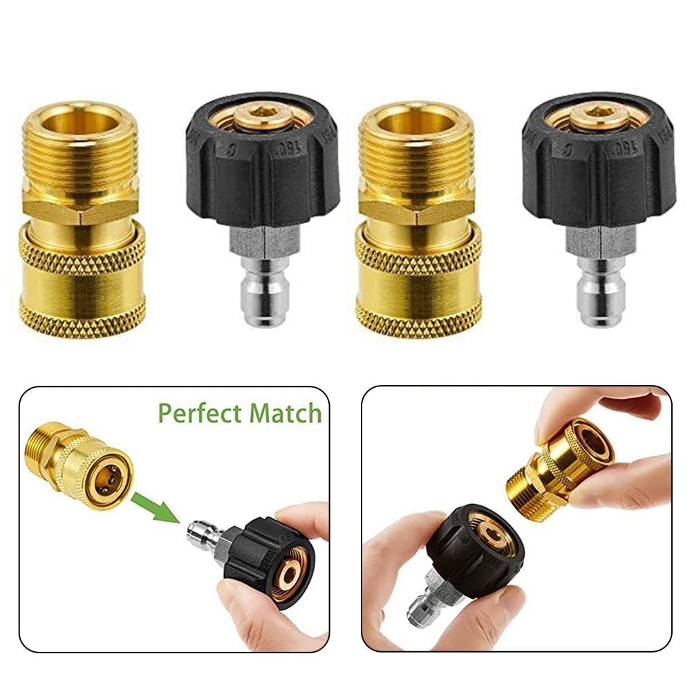 Pressure Washer Adapter Sets M22 14Mm To 1/4 Quick Connect Fittings - Walmart.com