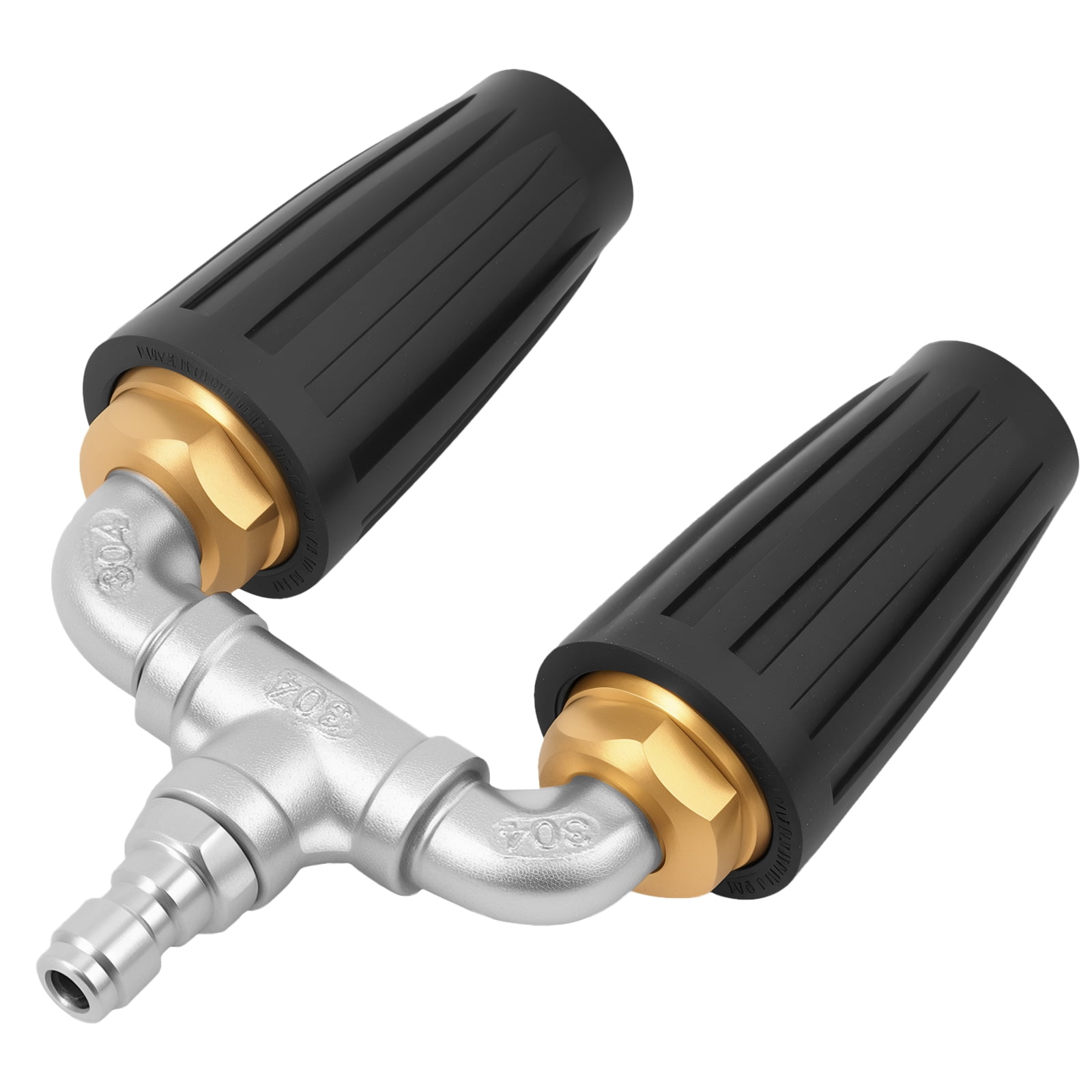 Pressure Washer Double Turbine Nozzle 360° Rotatable Stainless Steel ...