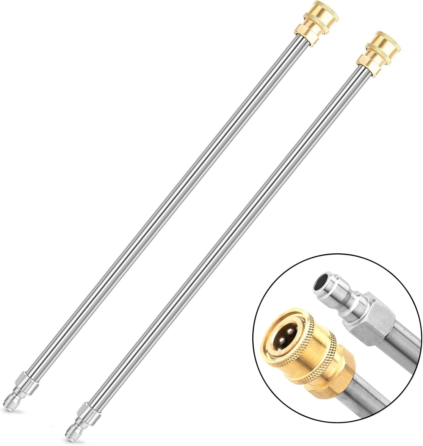 Pressure Washer Extension Wand, 2 Pack 17 Inch Stainless Steel Heavy ...