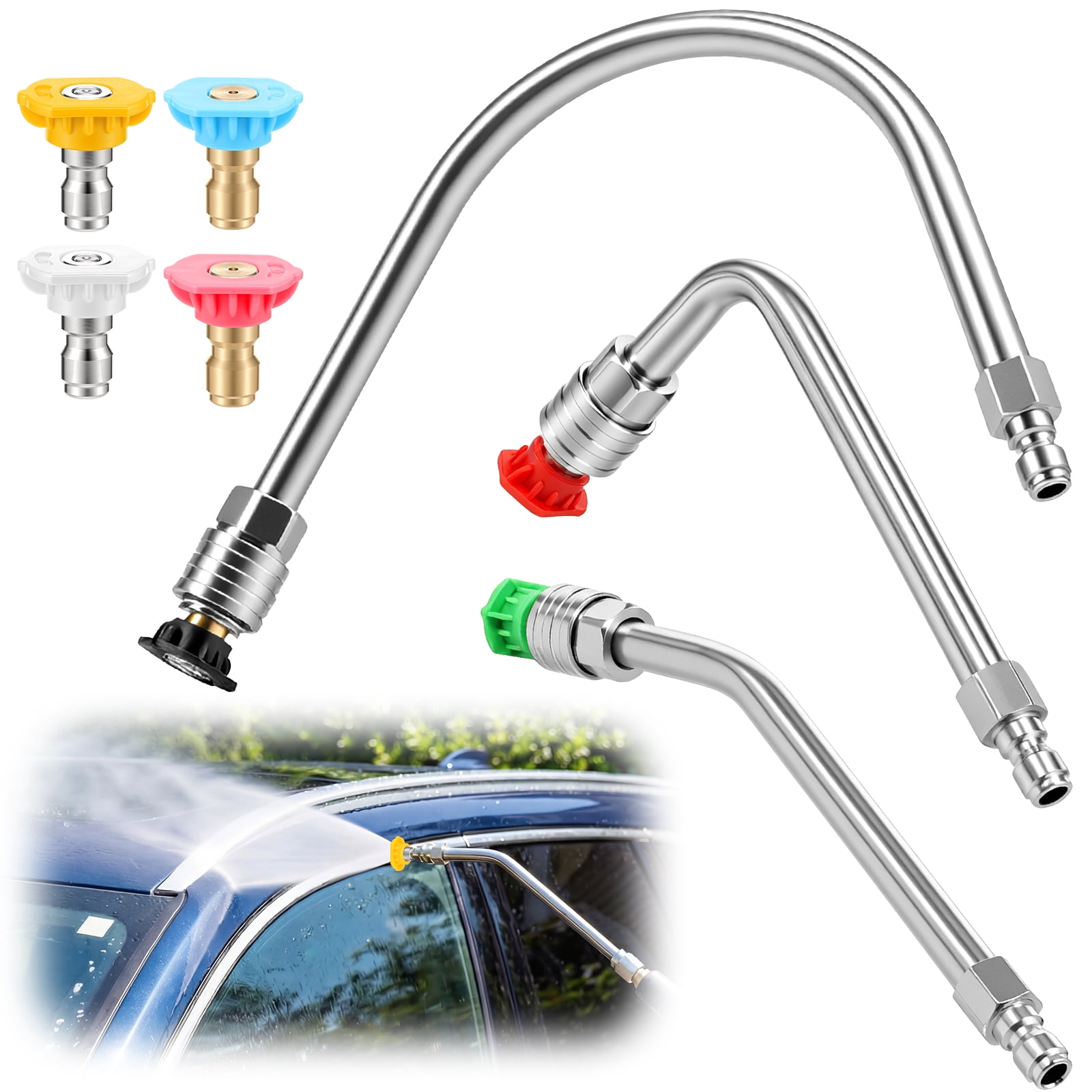 Pressure Washer Extension Wand 30° 90°120° Curved Rod Gutter Cleaner ...