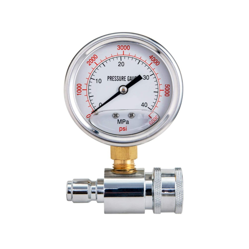 Pressure Washer Gauge with 3/8 Inch Quick Connect Socket and Plug- 6000 ...