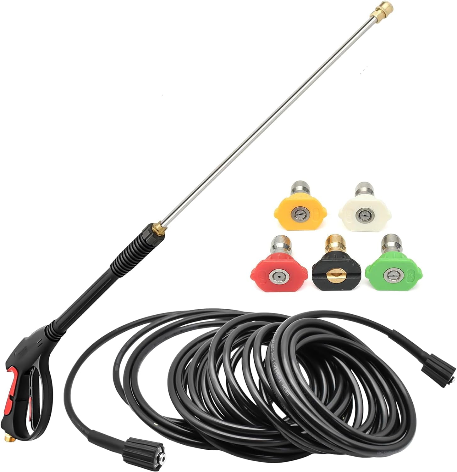 Pressure Washer Gun and Hose Kit, 4000PSI Power Washer Gun with 50FT ...