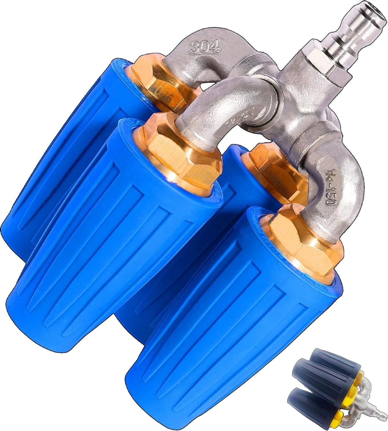 Pressure Washer Gutter Attachment – Dual Turbo Nozzle with 4" Quick ...