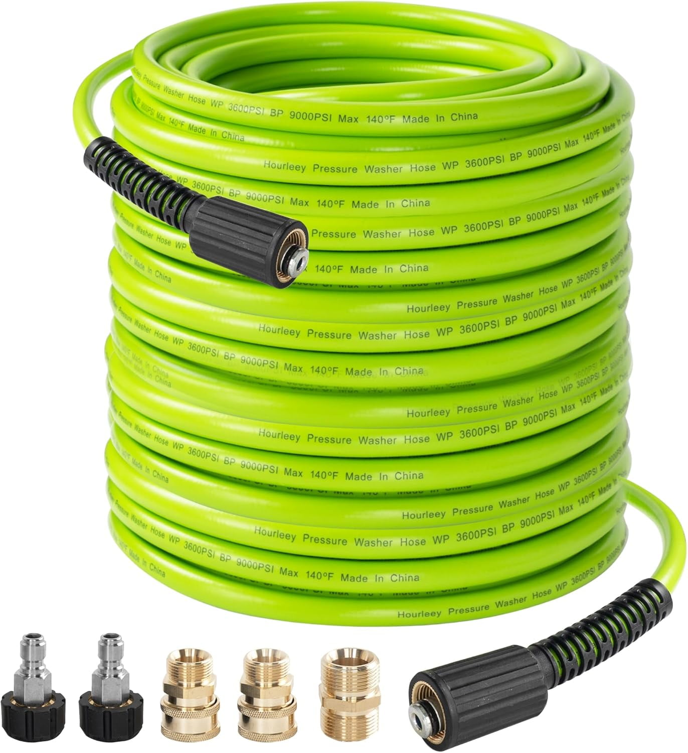Pressure Washer Hose 50 FT, 3600 PSI Flexible Kink Resistant Power ...