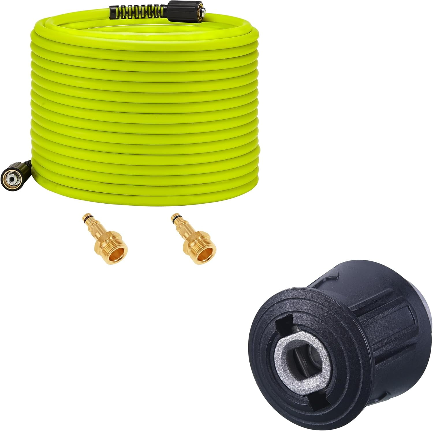 Pressure Washer Hose 50 FT x 1/4", Pressure Washer Adapter for Gun and ...