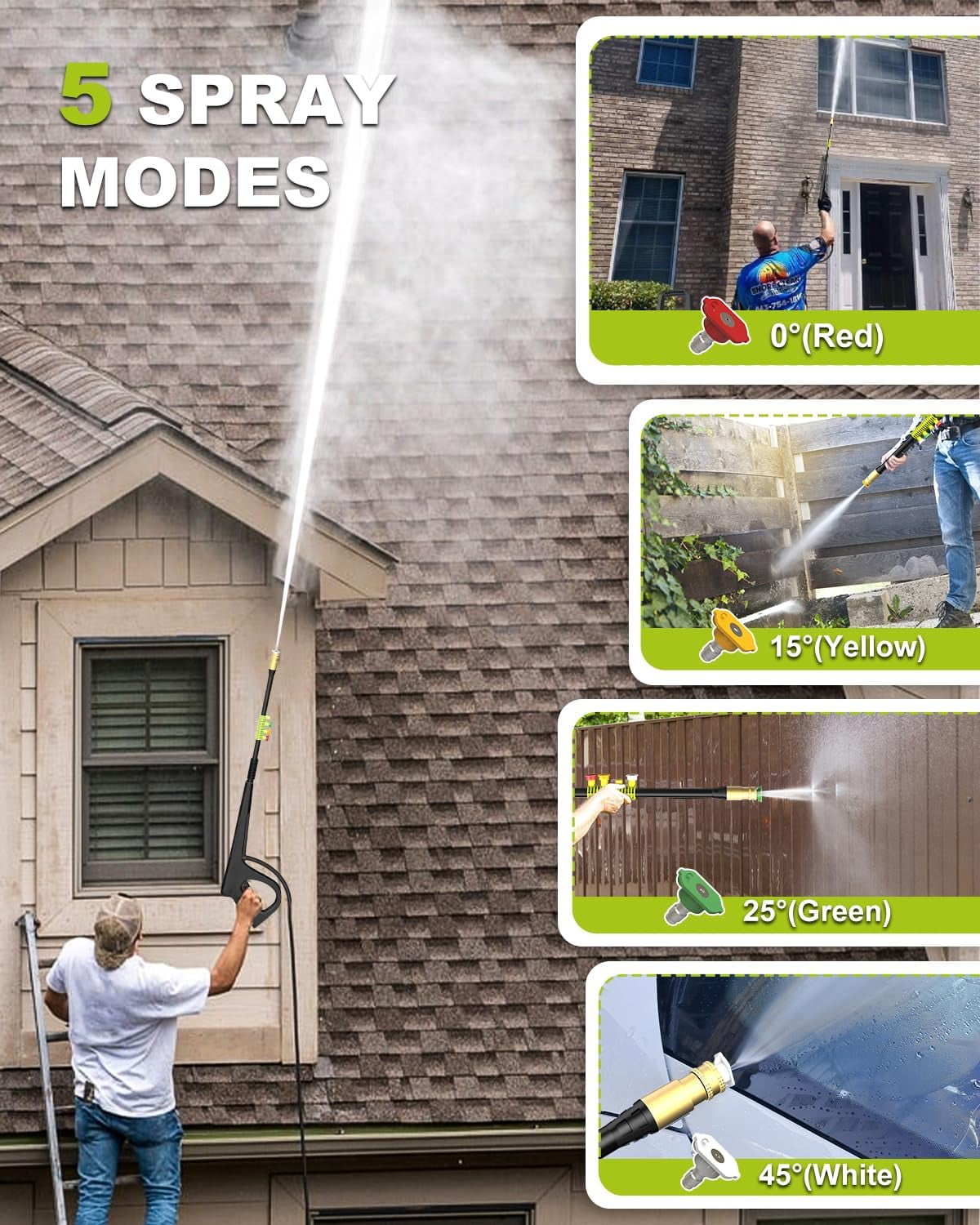 Pressure Washer, Power Washer with 35FT Power Cord, 20FT Hose, Soap ...