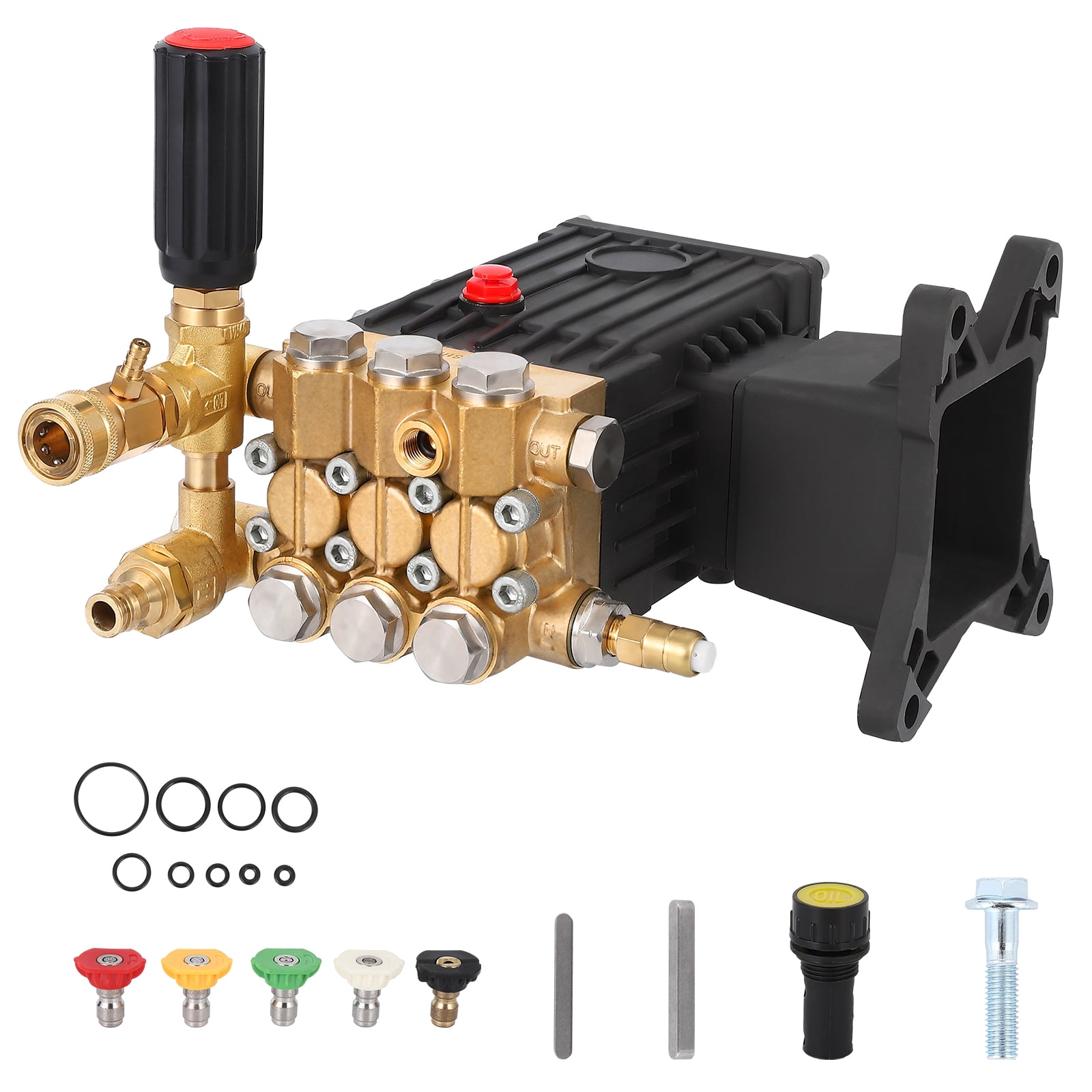 Pressure Washer Pump, 4000PSI 4.4GPM 1" Shaft HorizontalTripl-exPlunger ...