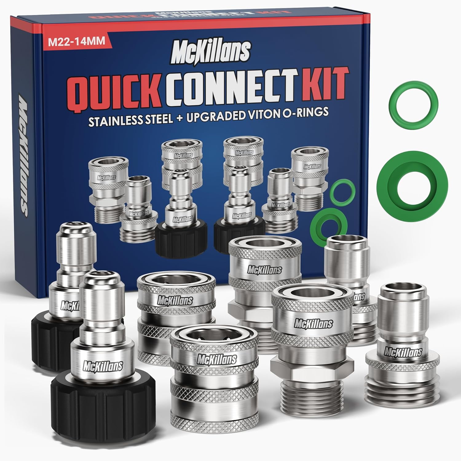 Pressure Washer Quick Connect Kit, M22-14mm to 3/8" Male Female Quick ...