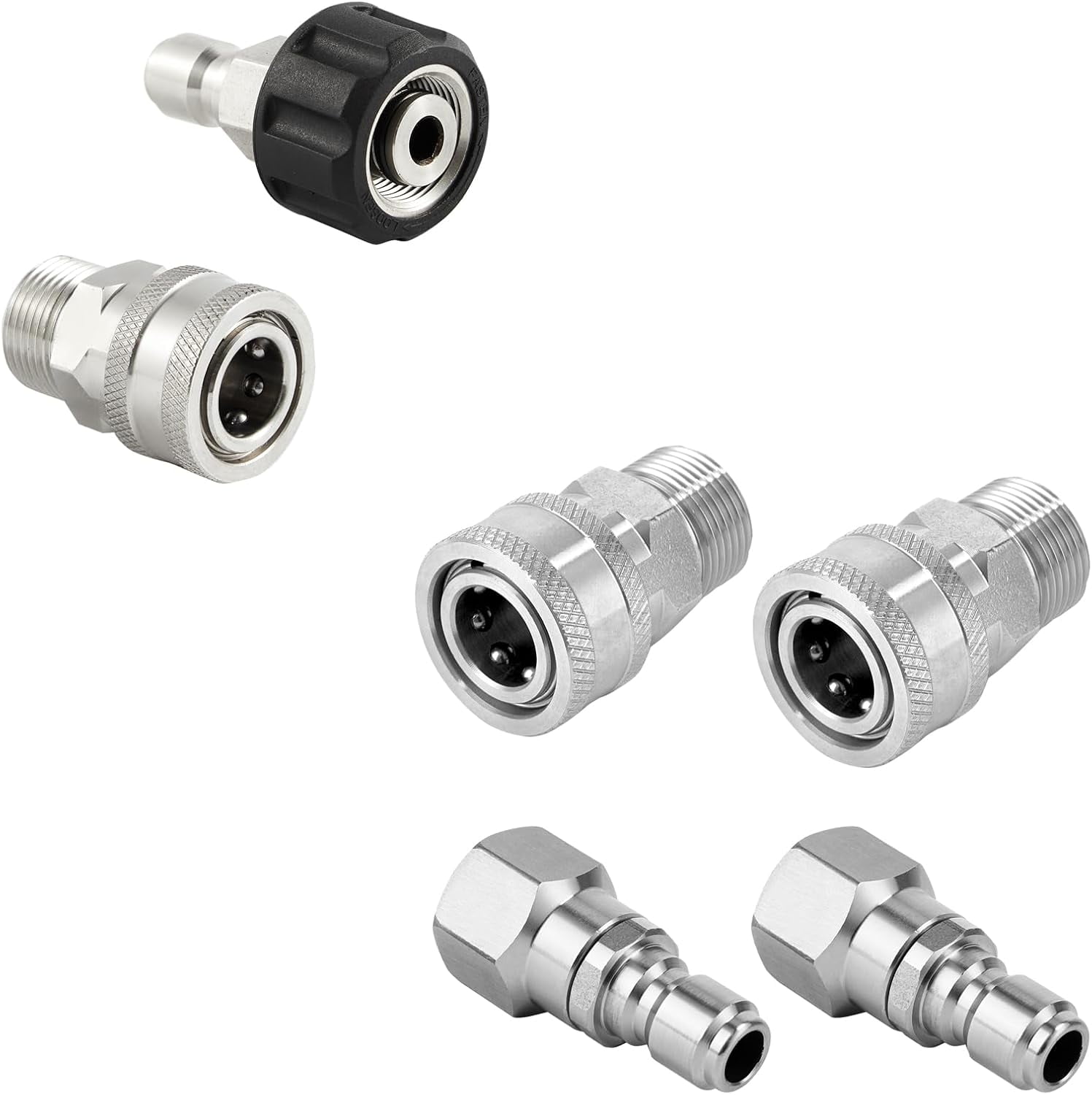 Pressure Washer Quick Connect Kit Swivel Fittings, M22 14mm to 3/8 Inch ...