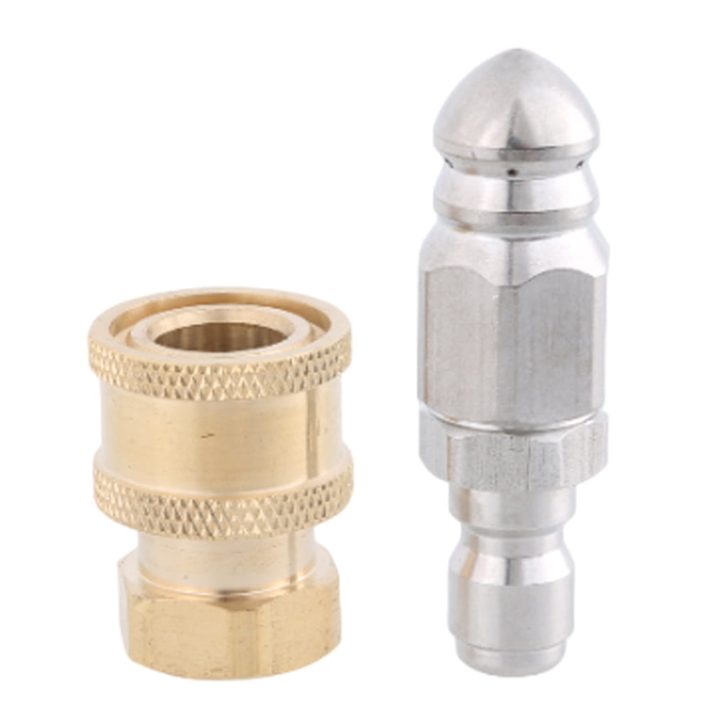 Pressure Washer Sewer Jetting Nozzle with Stainless Steel 1/4Inch ...