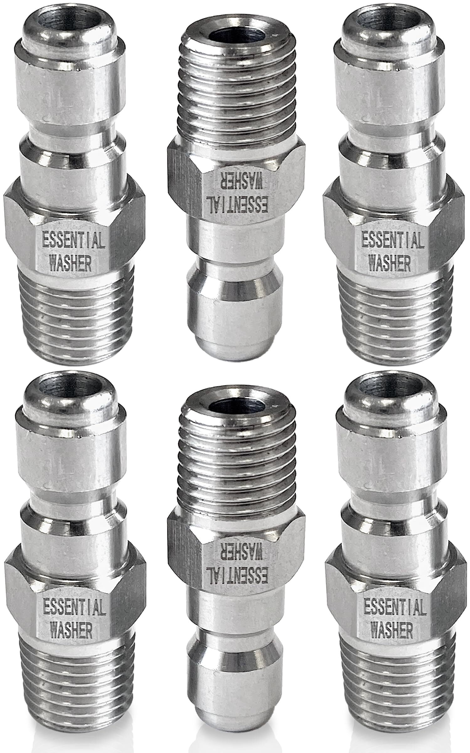 Pressure Washer Stainless Steel ¼” Plug Male NPT Fittings Set of 6 ...