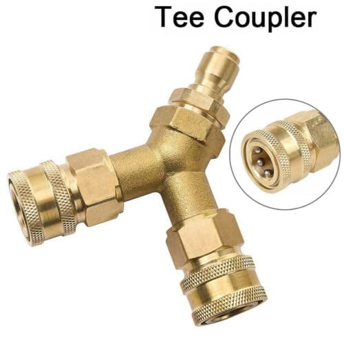 Pressure Washer Tee, 3/8 Inch Fitting Splitter Coupler 4.0 GPM ...