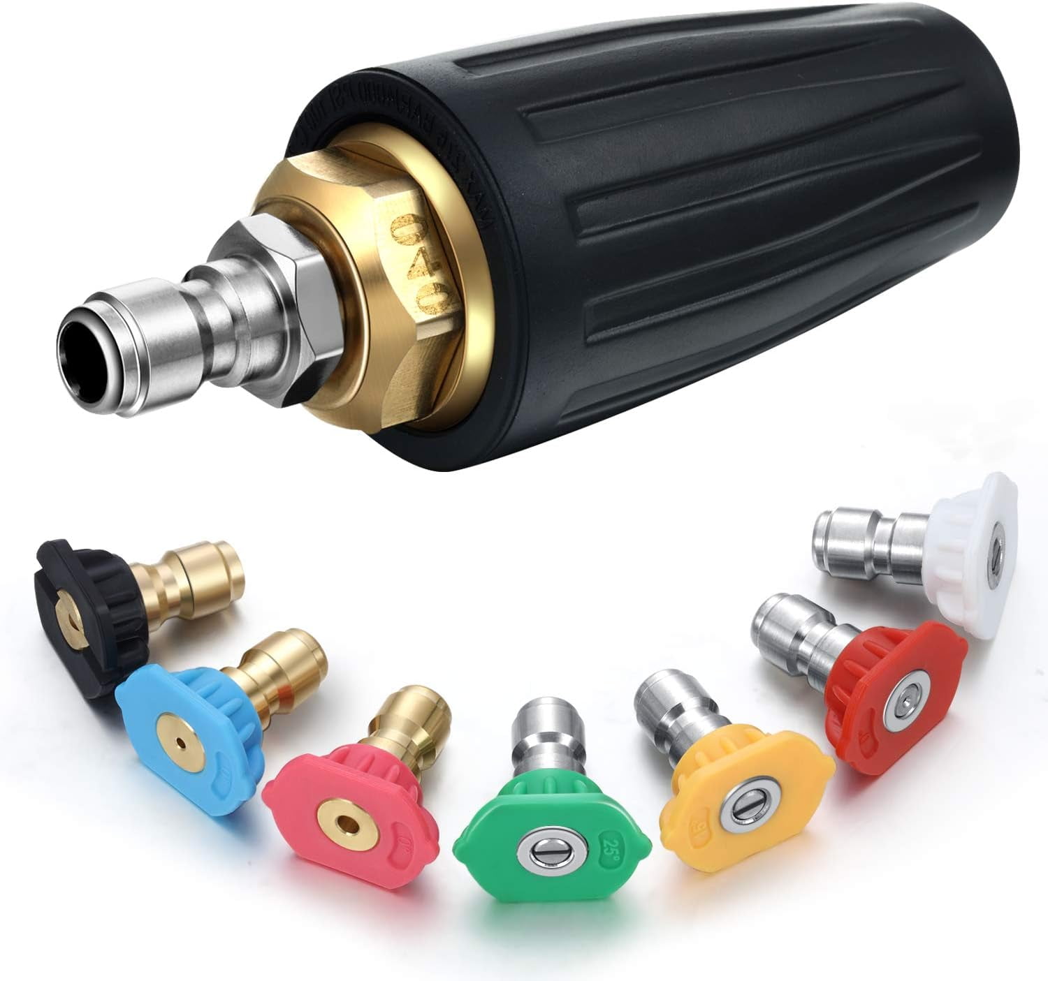 Pressure Washer Turbo Nozzle, 4000 PSI 4.0 GPM Quick Connect Rotating ...