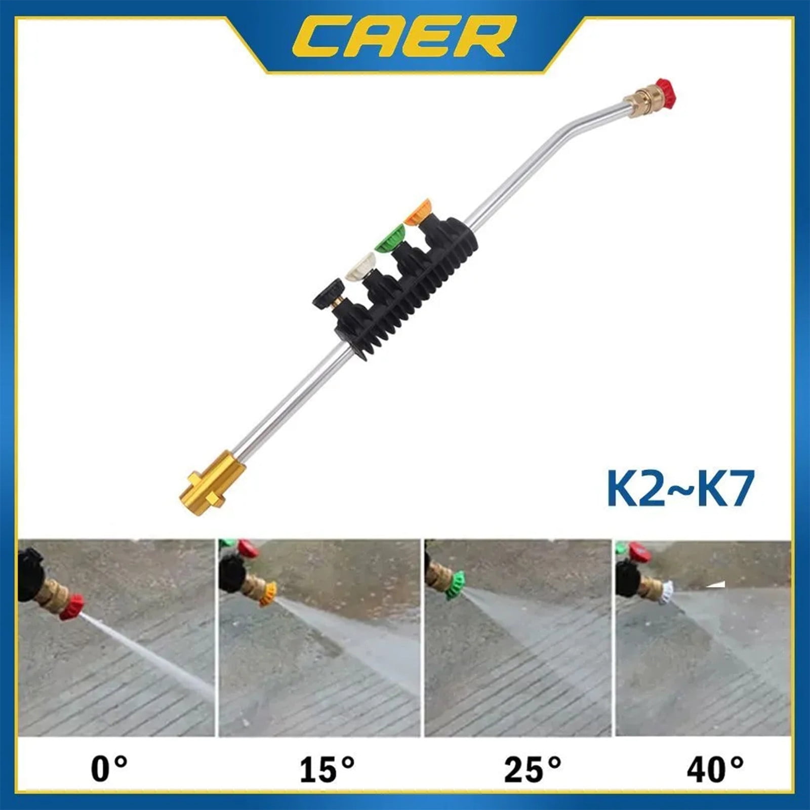 Pressure Washer Turbo Nozzle Tips, 360° Rotating Turbo with 5 Spray Nozzles, 3000 PSI 4.0GPM ...