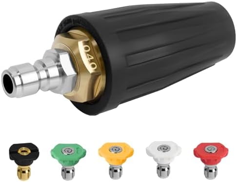 Pressure Washer Turbo Nozzle Tips, 360° Rotating Turbo Nozzle with 5 ...