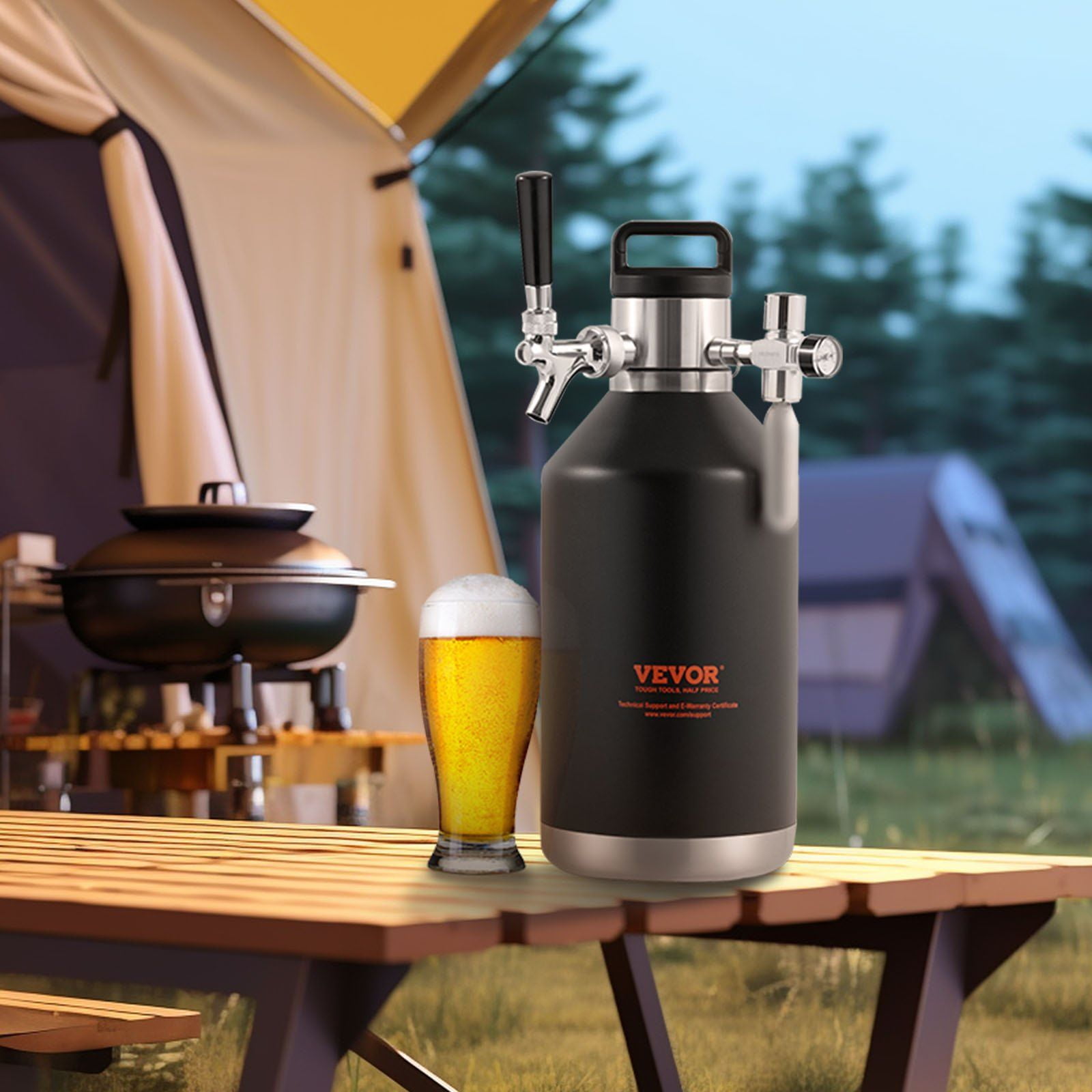 Pressurized Beer Growler 128Oz 4L Mini Keg with Stainless Steel Tap ...