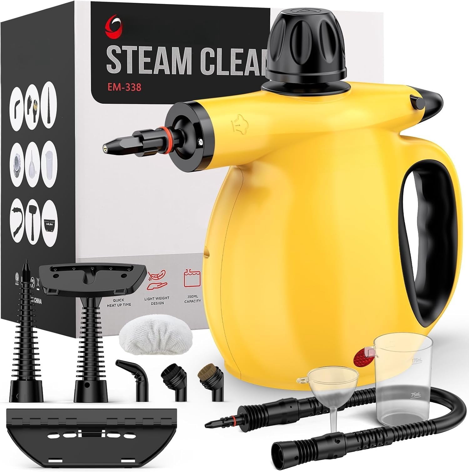 Pressurized Handheld Steam Cleaner for home with Safety Lock, 450ML/15 ...