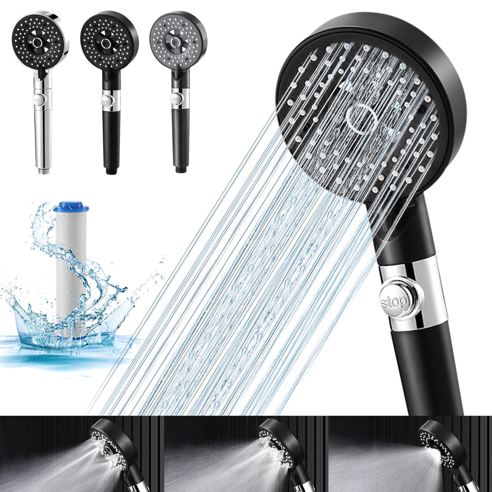 Pressurized Shower Head – Rain Shower Bar | Adjustable Water Flow ...