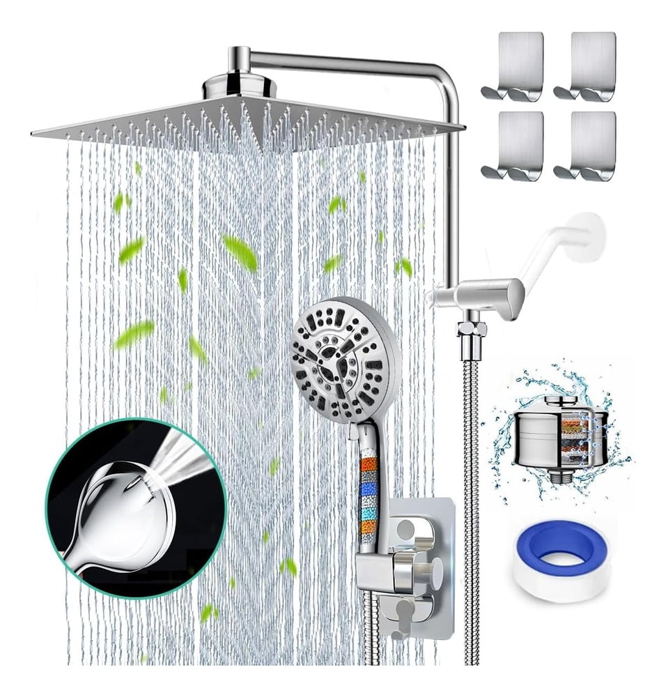 Pressurized Showerhead Amorix Filtered Shower Head 12 Rain Shower Heads ...