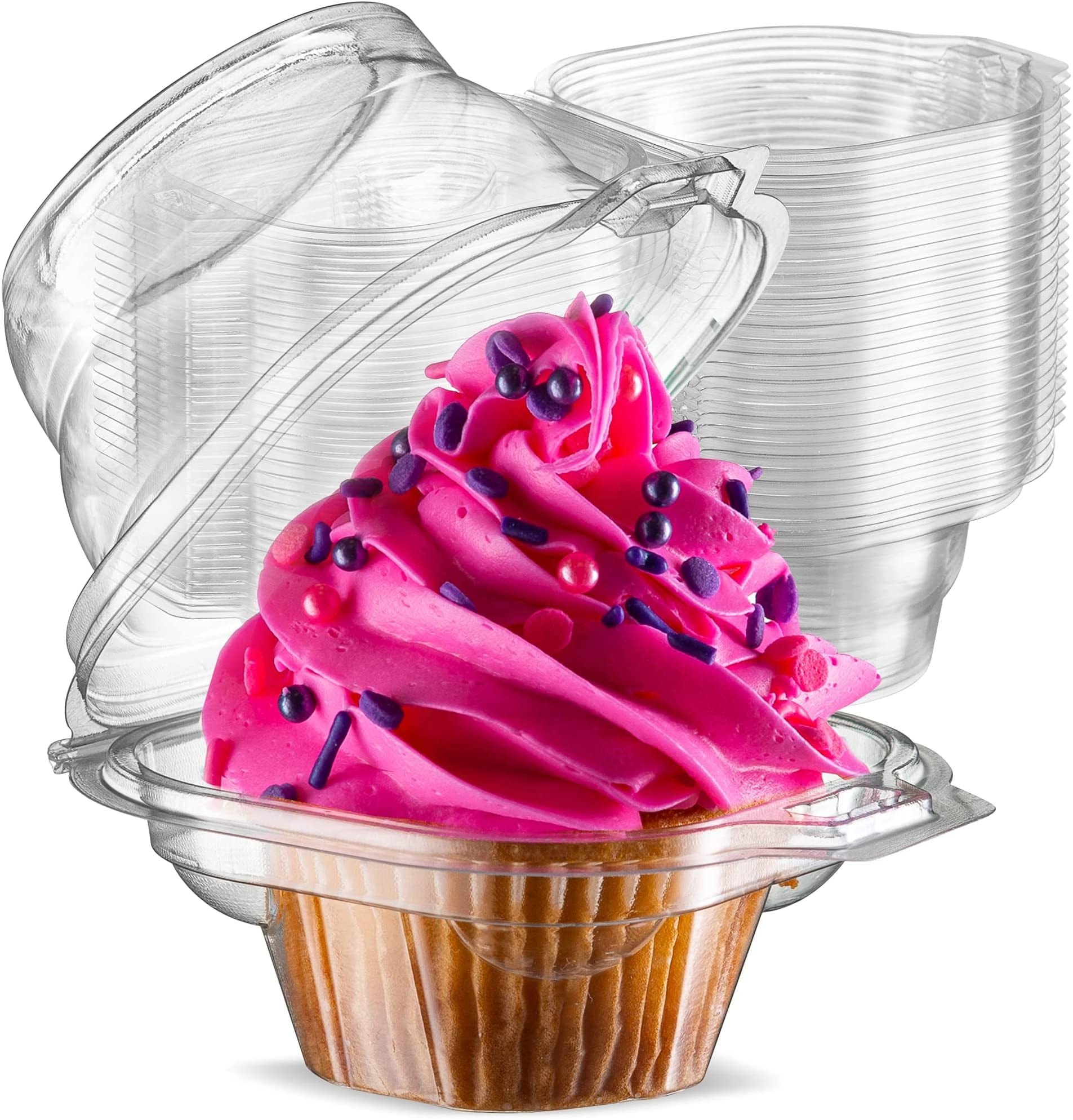 Prestee 100 Individual Cupcake Containers - Stackable | Individual ...