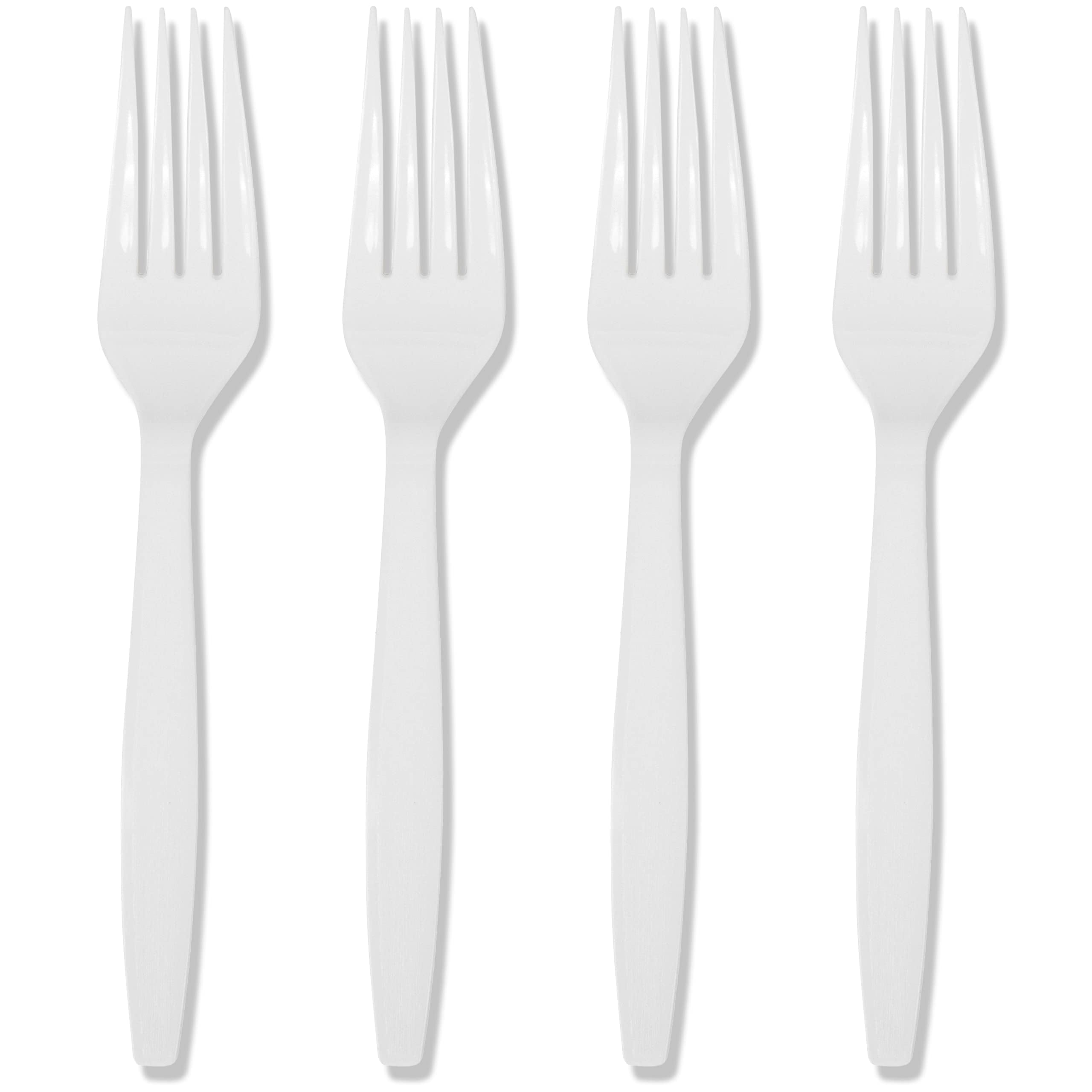 Prestee 100 White Plastic Forks Heavy-Duty, Heavyweight Plastic ...
