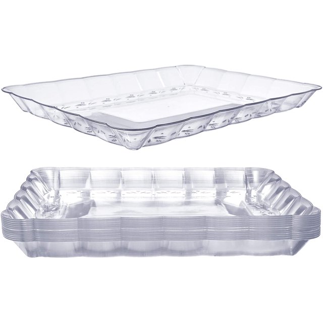 Prestee 12 Plastic Serving Trays – Serving Platters | 9"X13 ...