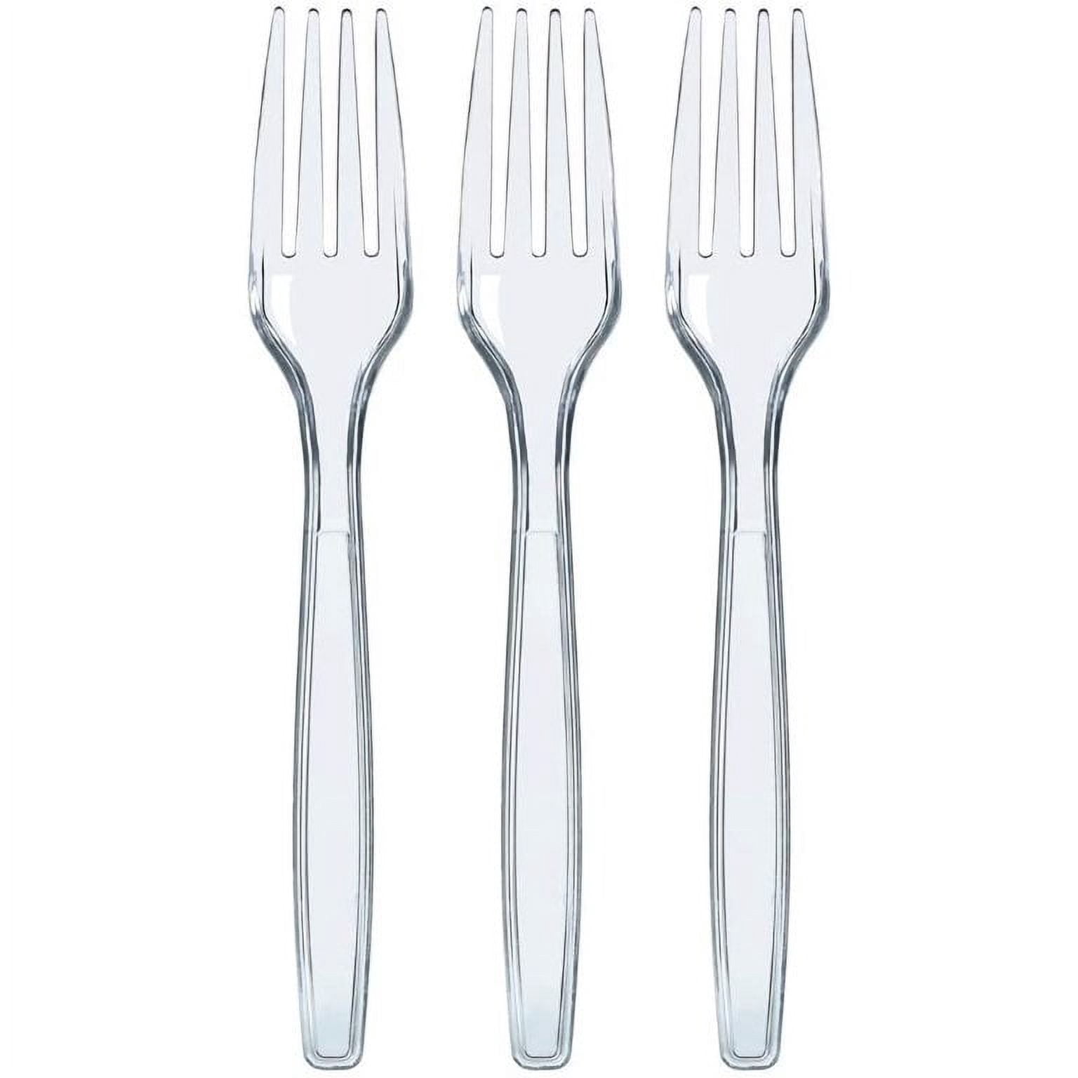 Prestee 300 Clear Plastic Forks | Disposable, Heavy Duty, Fancy Cutlery ...