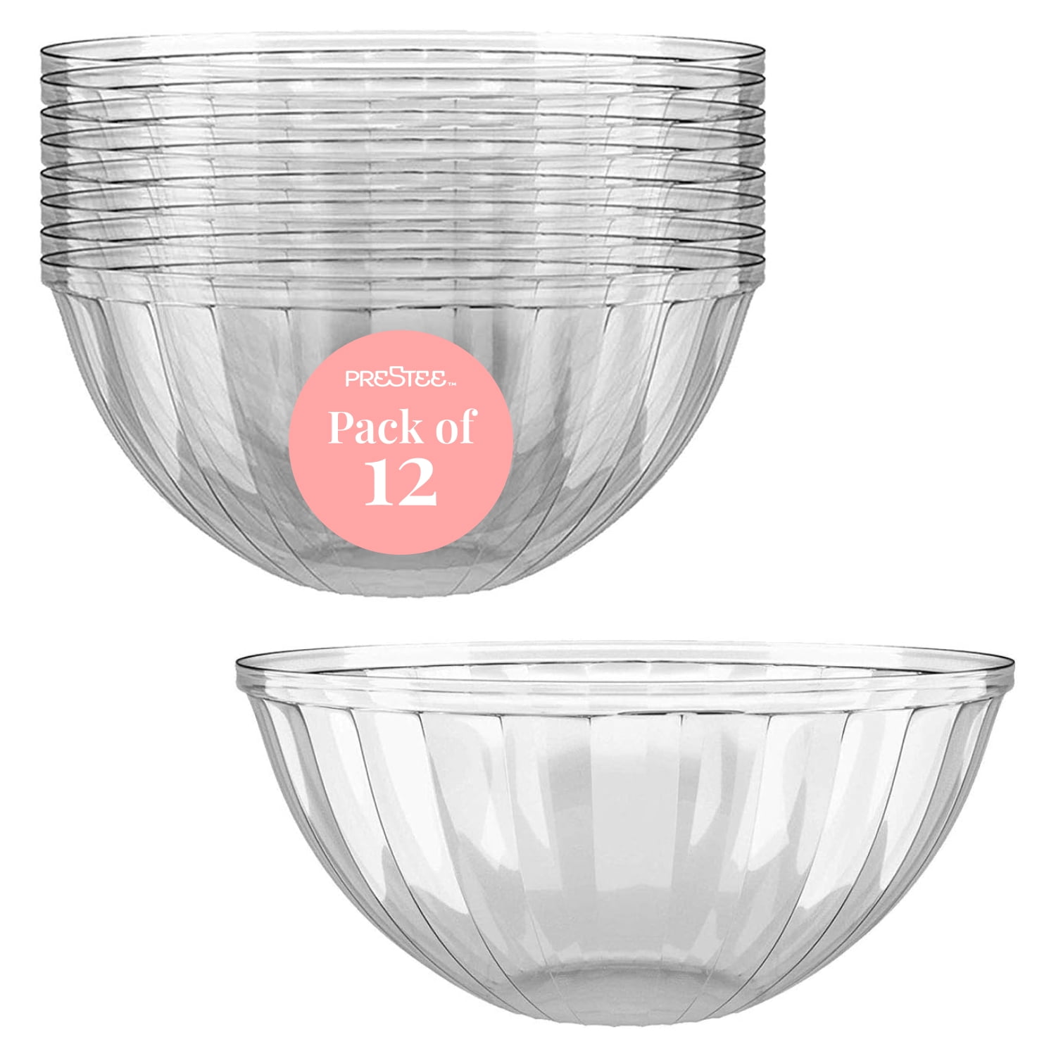 Free Shipping! Prestee Clear Plastic Serving Bowls | 48 Oz. 12 Pack ...