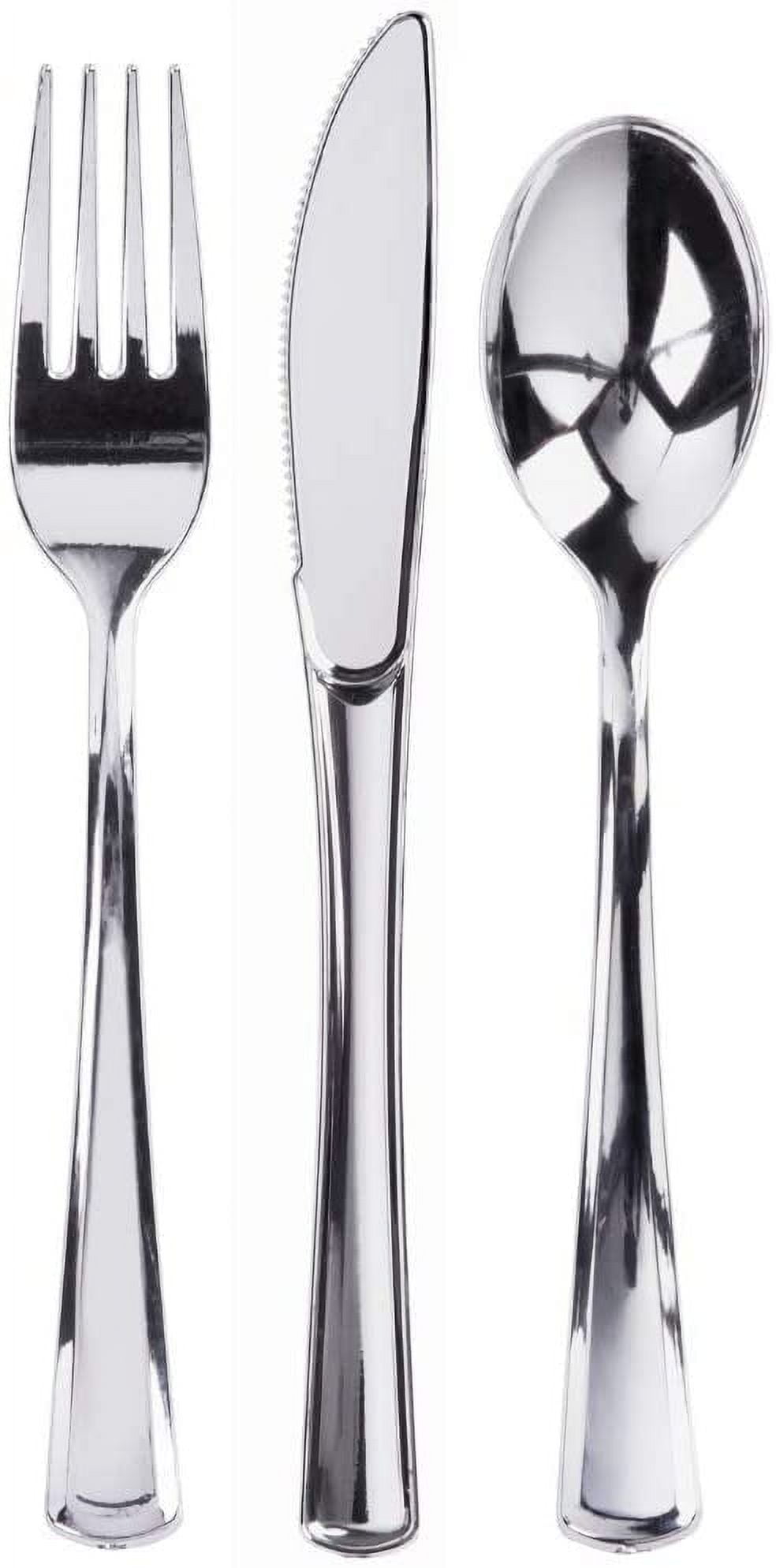 Prestee 300ct Disposable Flatware Set with Metallic Handles - Walmart.com