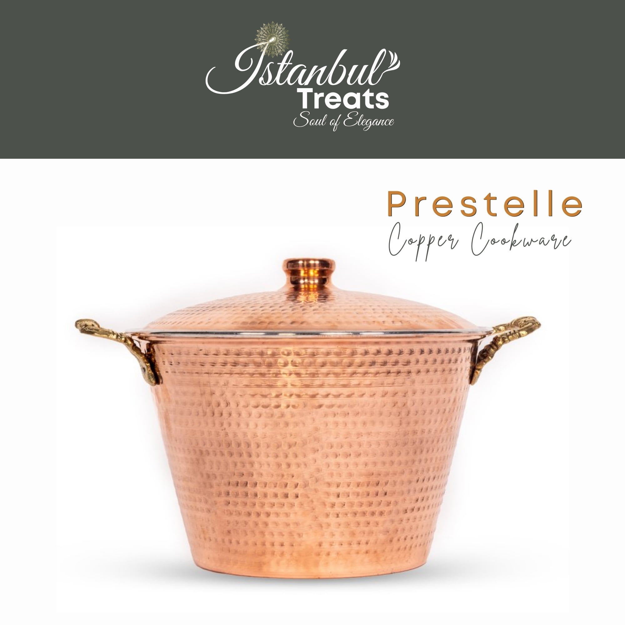 Prestelle Handmade Copper Cookware – 11.8-Inch Copper Pot with Tin ...