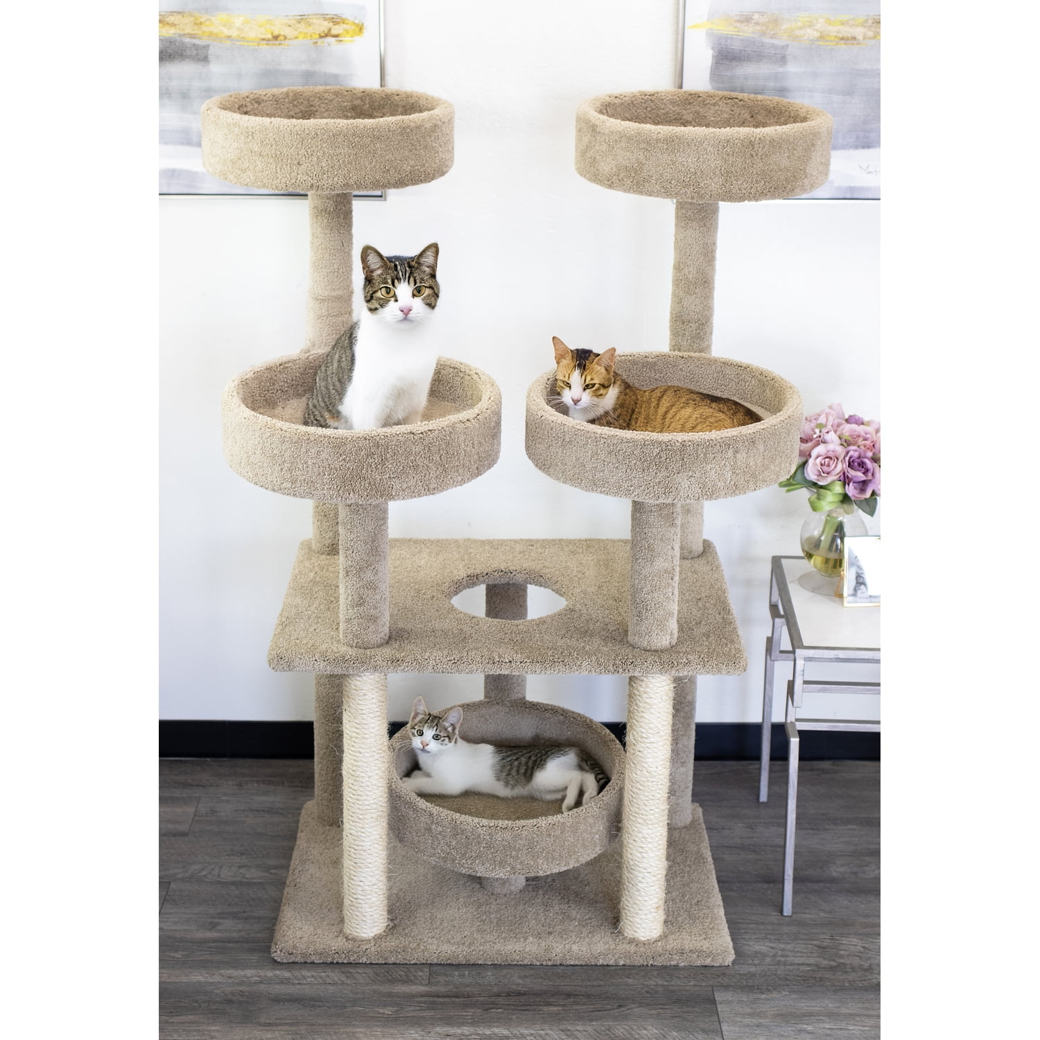 Prestige Cat Trees Castle: Indoor Condo for Large Cats, Modern Cat ...