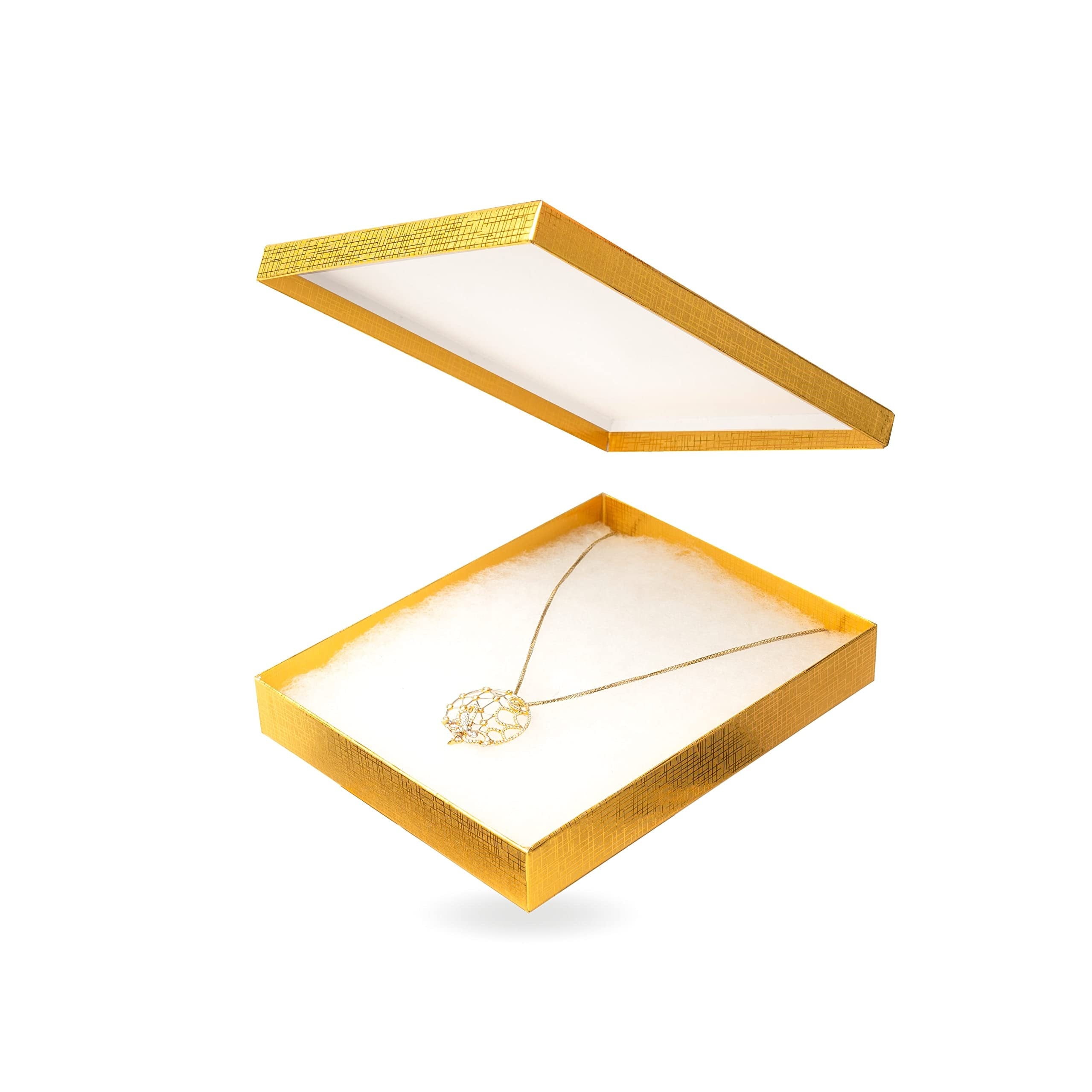 Prestige & Fancy Luxury Gold Jewelry Boxes, Cotton-Filled Cardboard ...