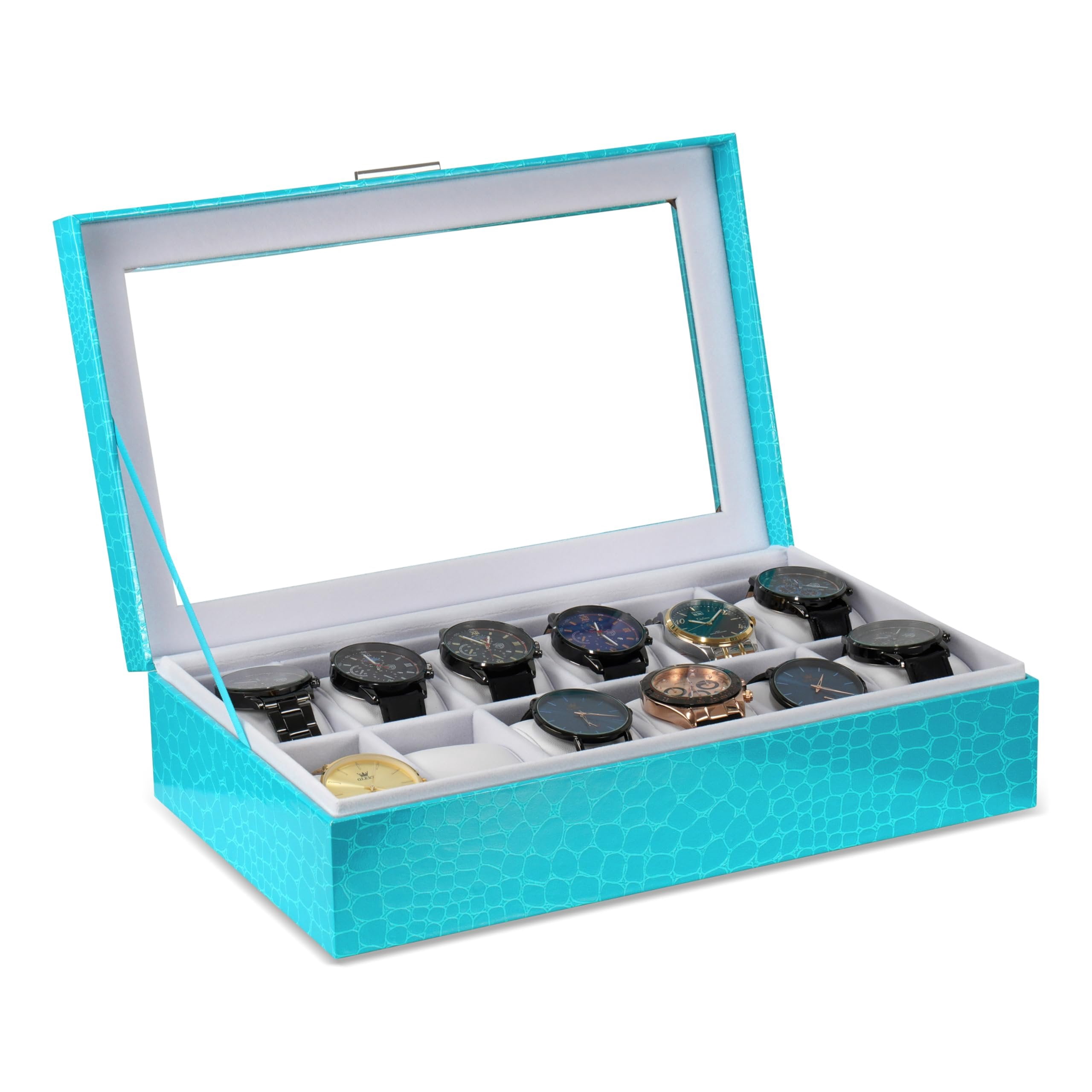 Prestige & Fancy Premium Turquoise 12 Slot Watch Case Elegant Design ...