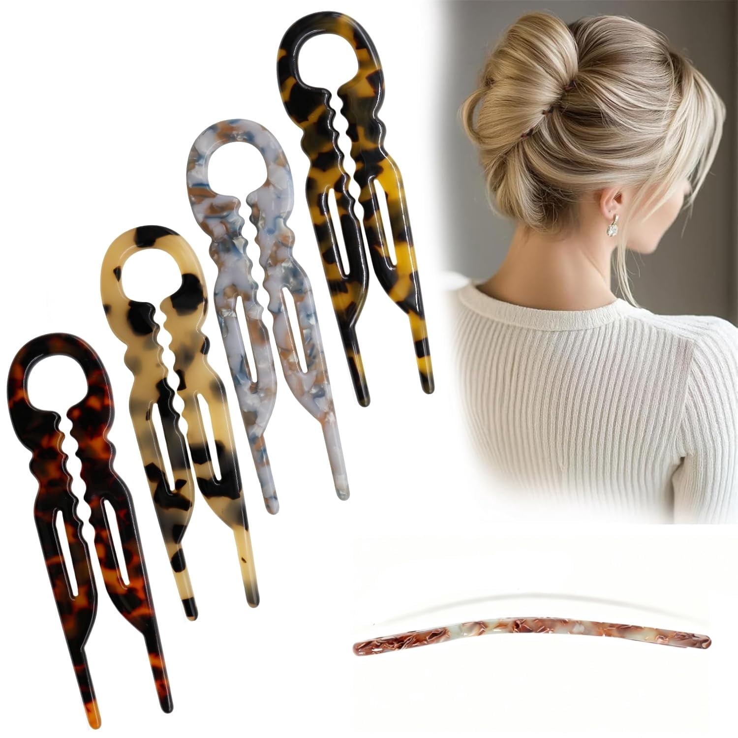 Prestige French Hair Pins - Serrated Anti-Slip Design, Curved Angle for ...