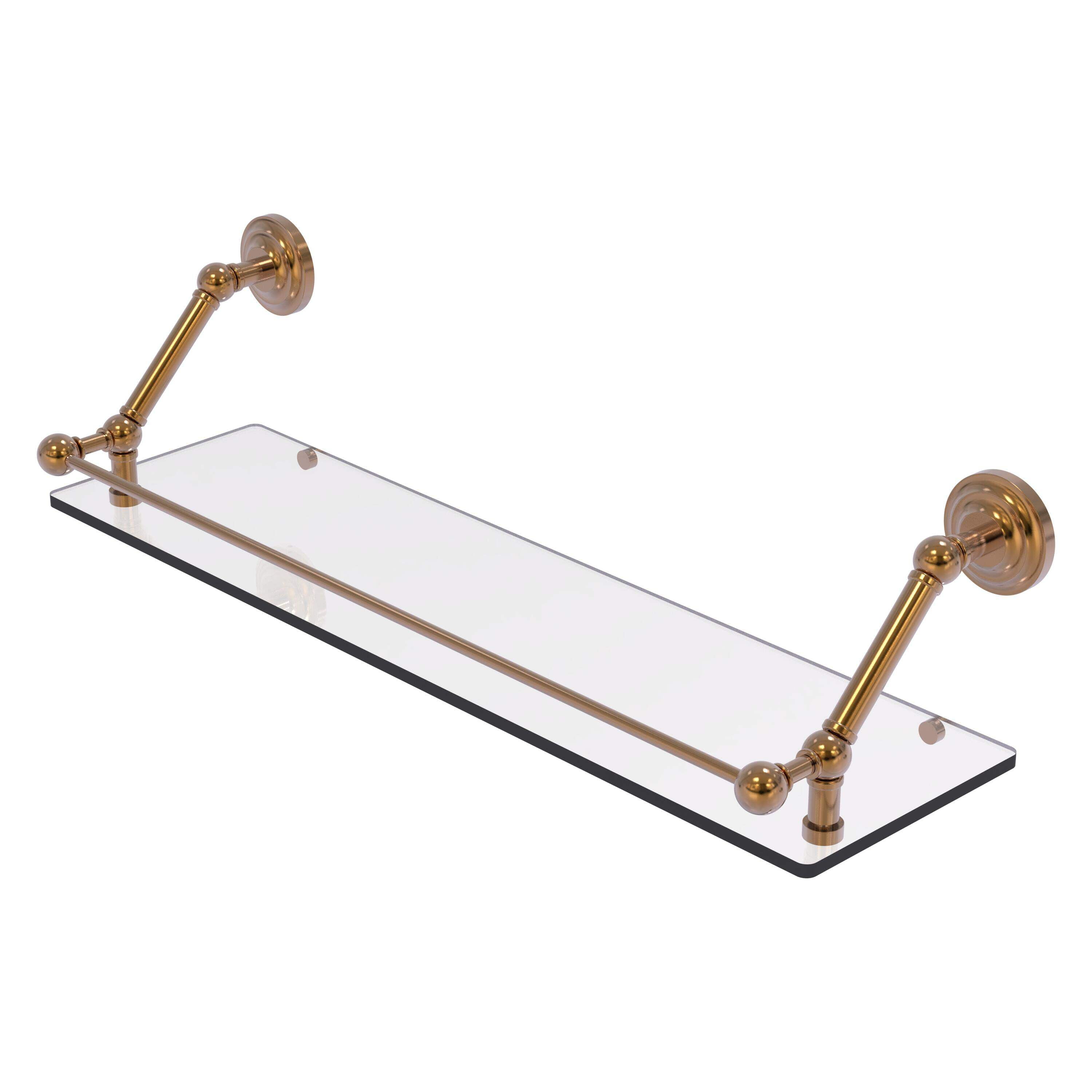 Prestige Que New 30 Inch Floating Glass Shelf with Gallery Rail ...