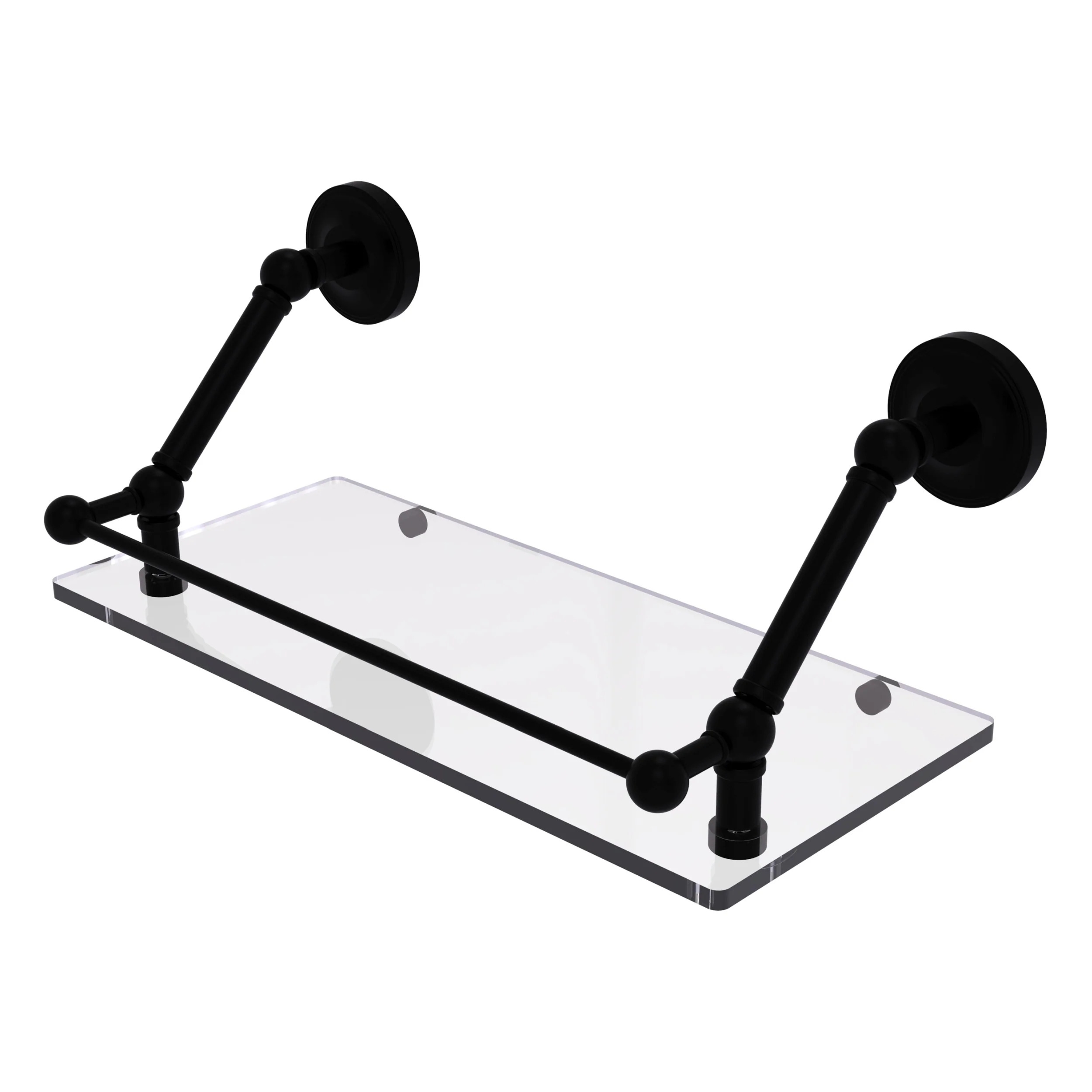 Prestige Regal 18 Inch Floating Glass Shelf with Gallery Rail - Walmart.com
