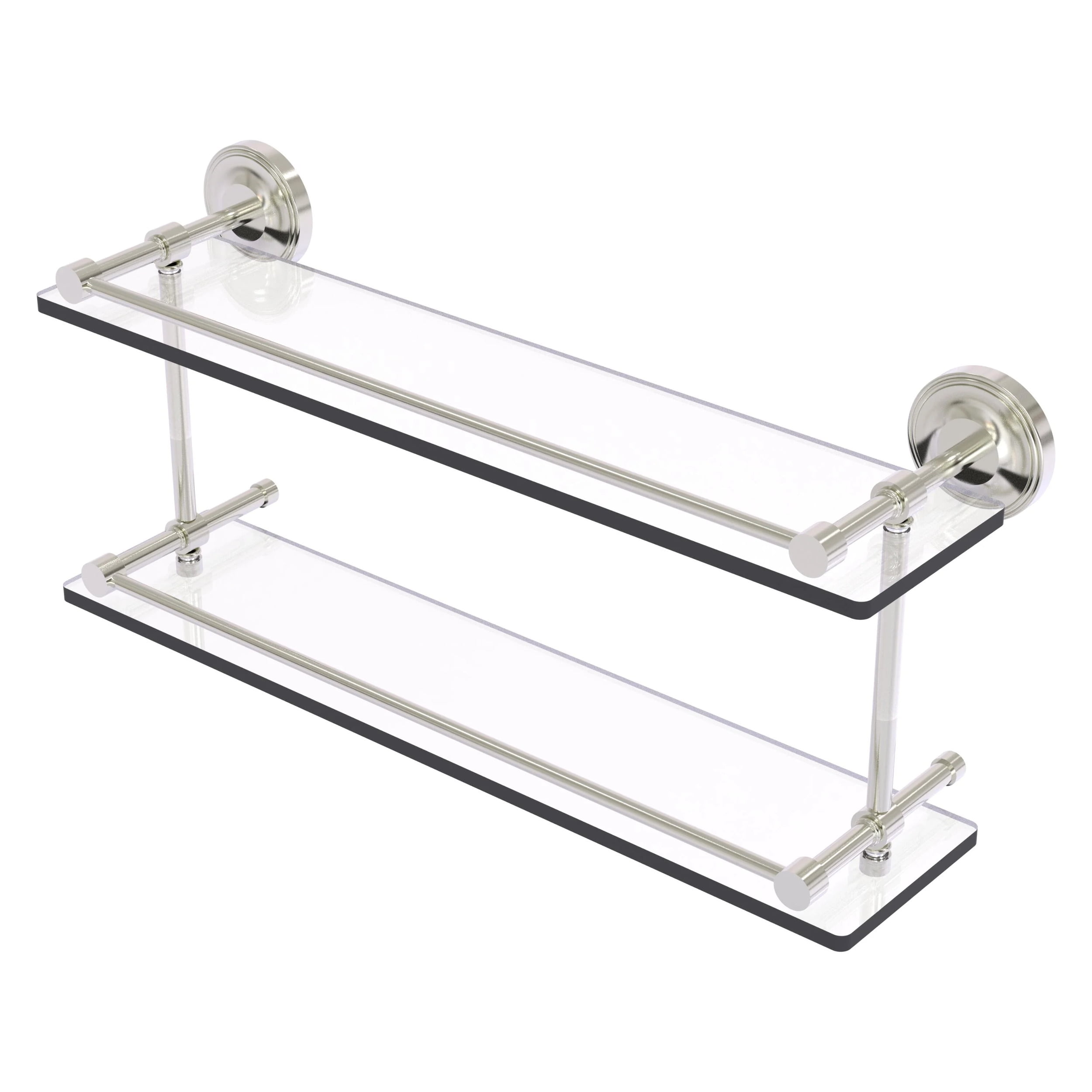 Prestige Regal 22-in Double Glass Shelf with Gallery Rail in Satin ...