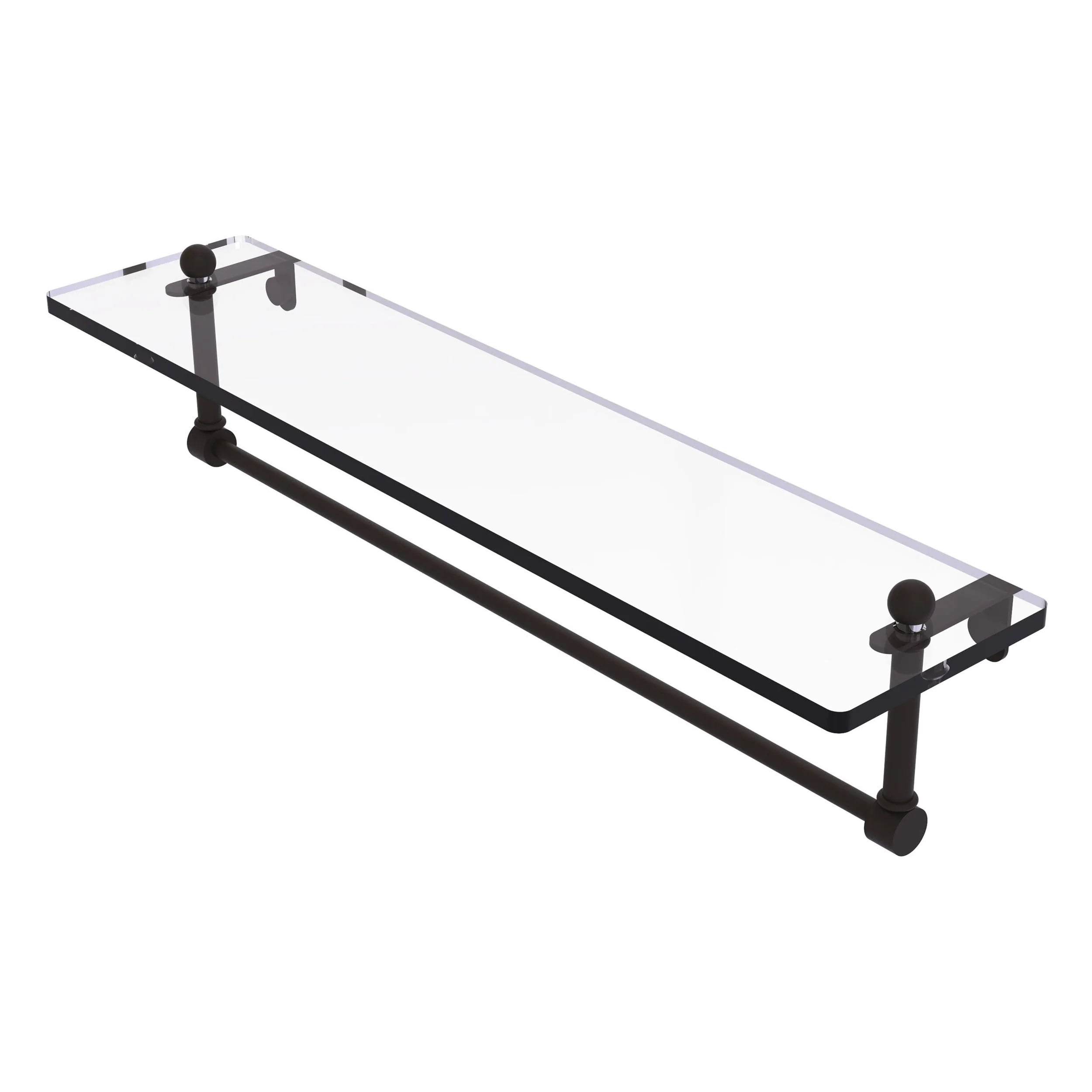Prestige Regal Collection Glass Vanity Shelf with Integrated Towel Bar ...