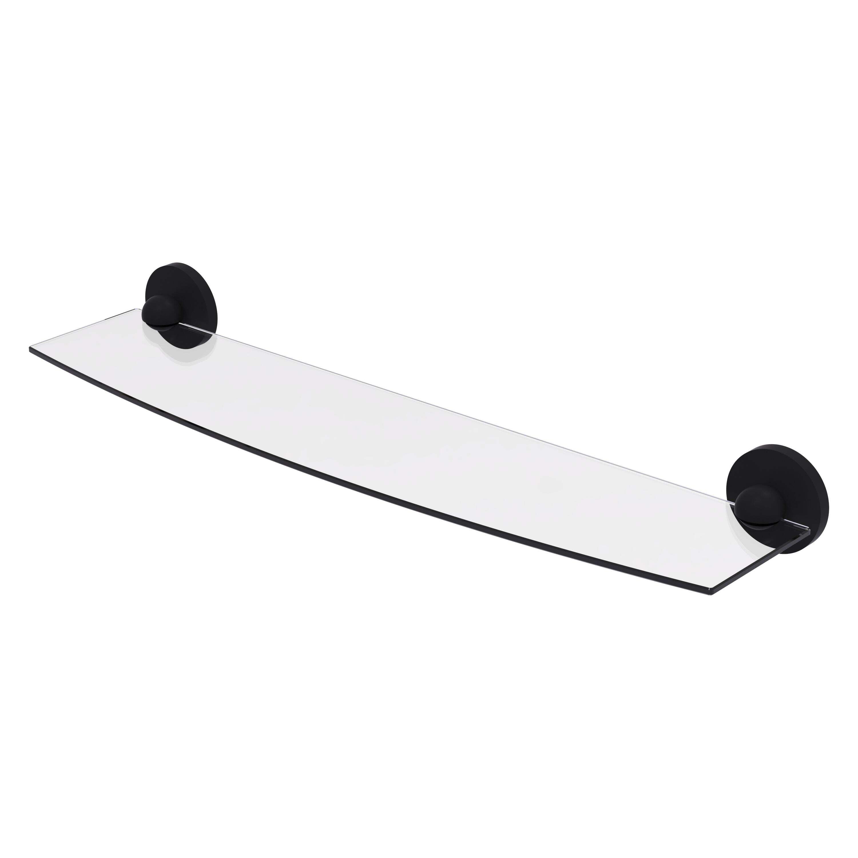 Prestige Skyline Collection Glass Shelf - Matte Black / 24 Inch ...
