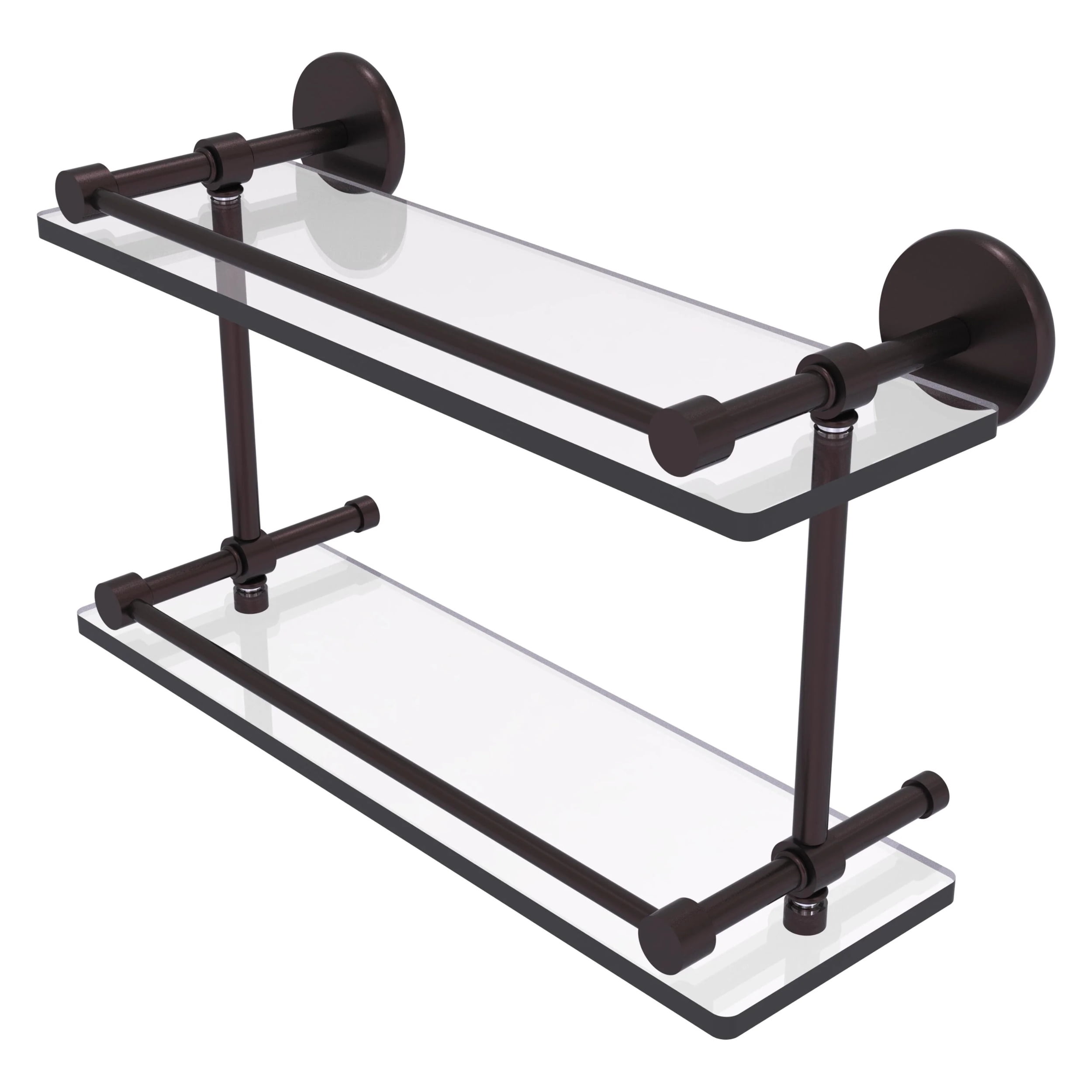 Prestige Skyline Collection Tempered Double Glass Shelf with Gallery ...