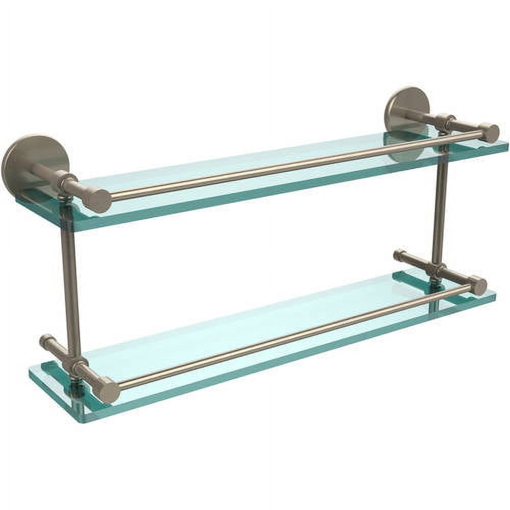 Prestige Skyline Collection Tempered Double Glass Shelf with Gallery ...