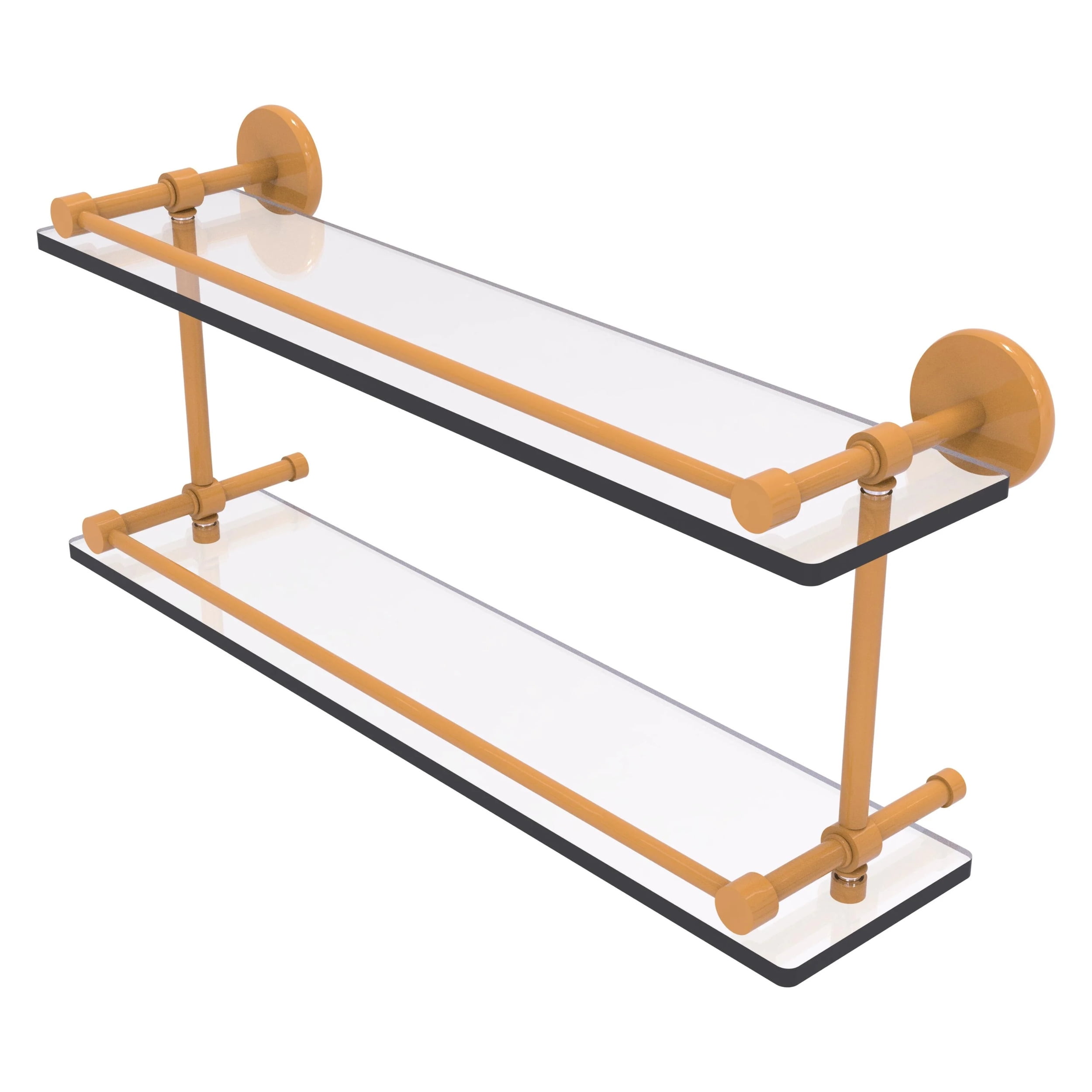 Prestige Skyline Collection Tempered Double Glass Shelf with Gallery ...