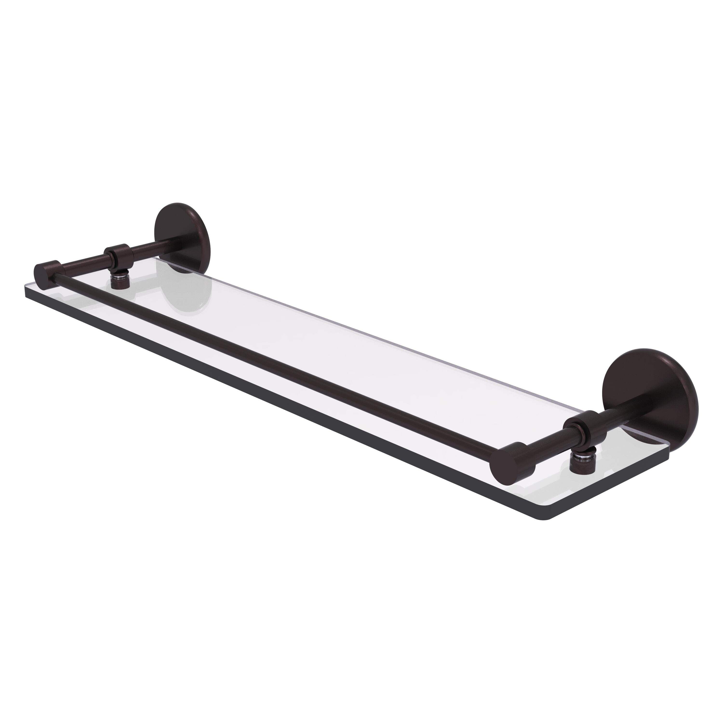 Prestige Skyline Collection Tempered Glass Shelf with Gallery Rail ...