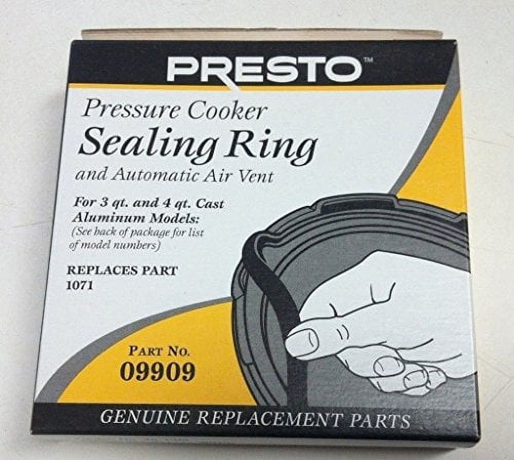 Presto 09909 Pressure Cooker Canner Gasket Sealing Ring & Auto Air Vent ...