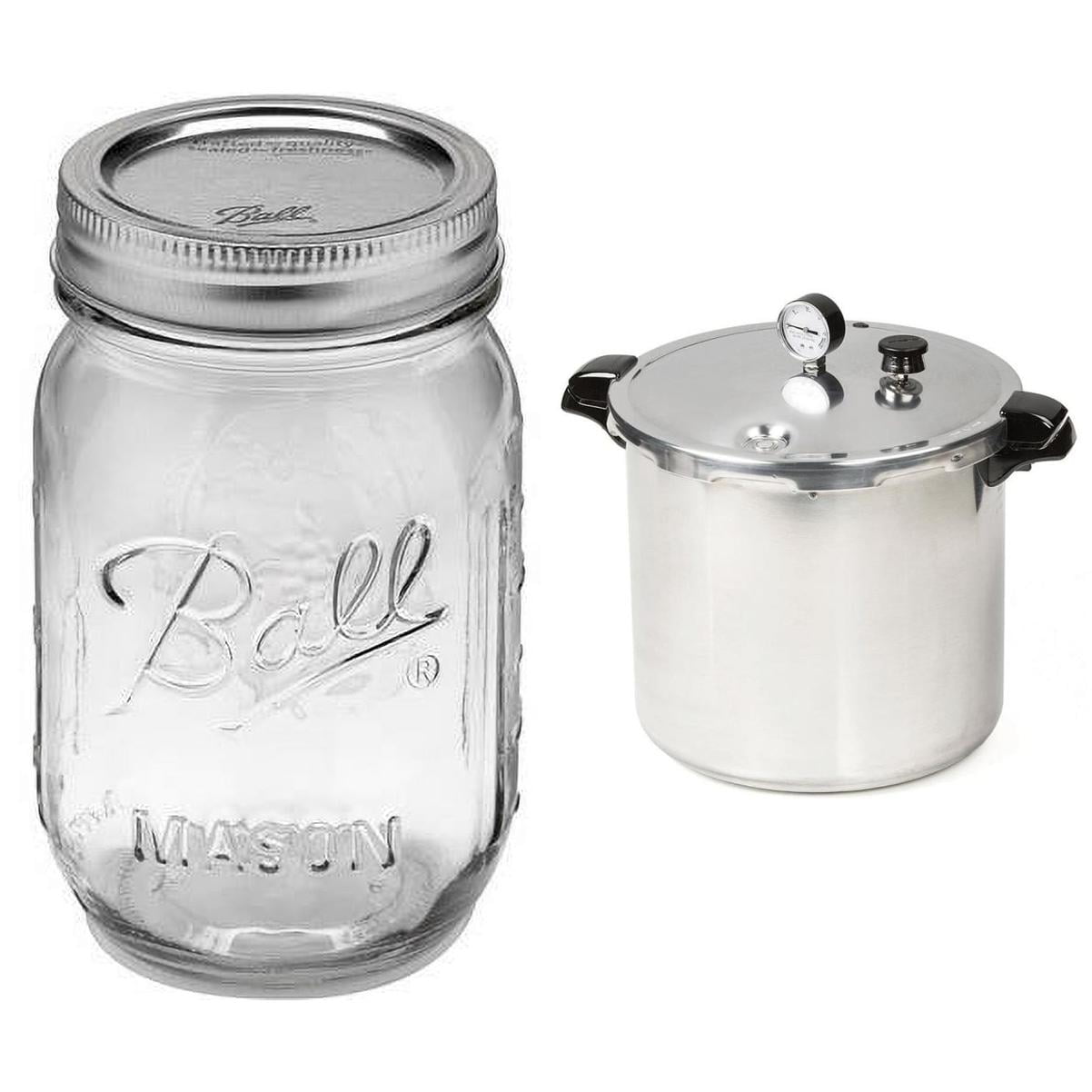 Presto 23-Quart Aluminum Pressure Canner & 12 Ball Pint Jars Value ...