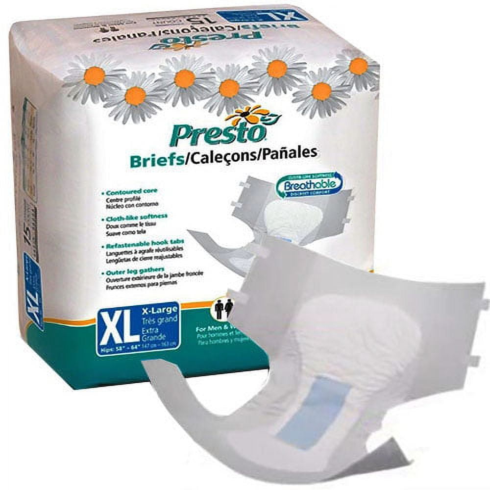 Presto Breathable Brief, Value Plus Absorbency, X-Large, 58"-64" HSA ...