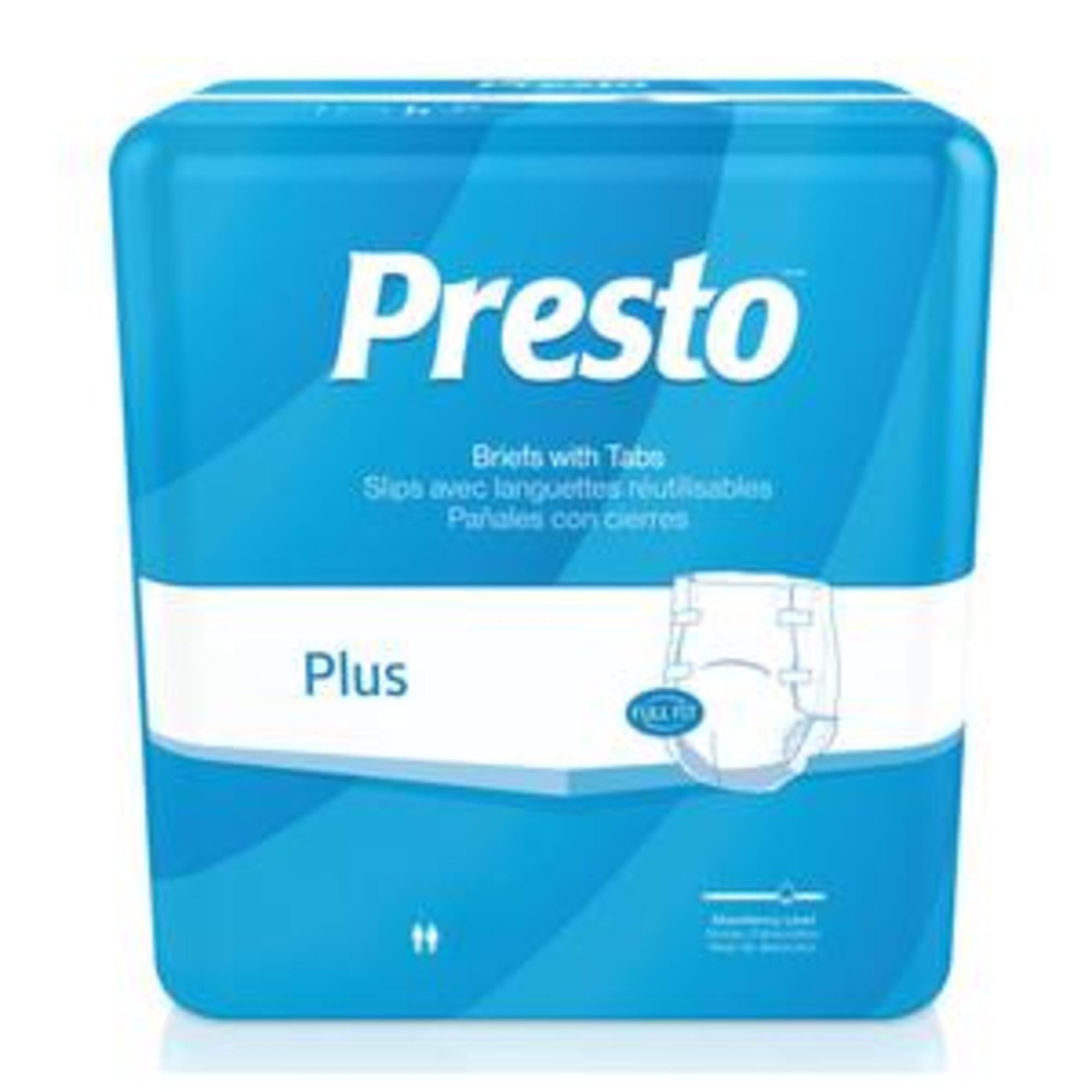 Presto Breathable Brief, Value Plus Absorbency, XL, Beige, Case of 80 ...
