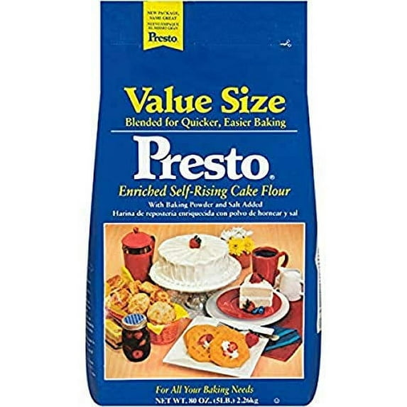 Presto Enriched Self-Rising Cake Flour, Contains Wheat, Value Size ...
