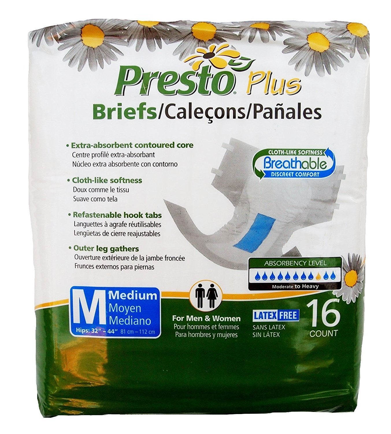 Presto Breathable Brief, XXL/XXXL, 58 in. to 77 in. Green (Set of 16 ...